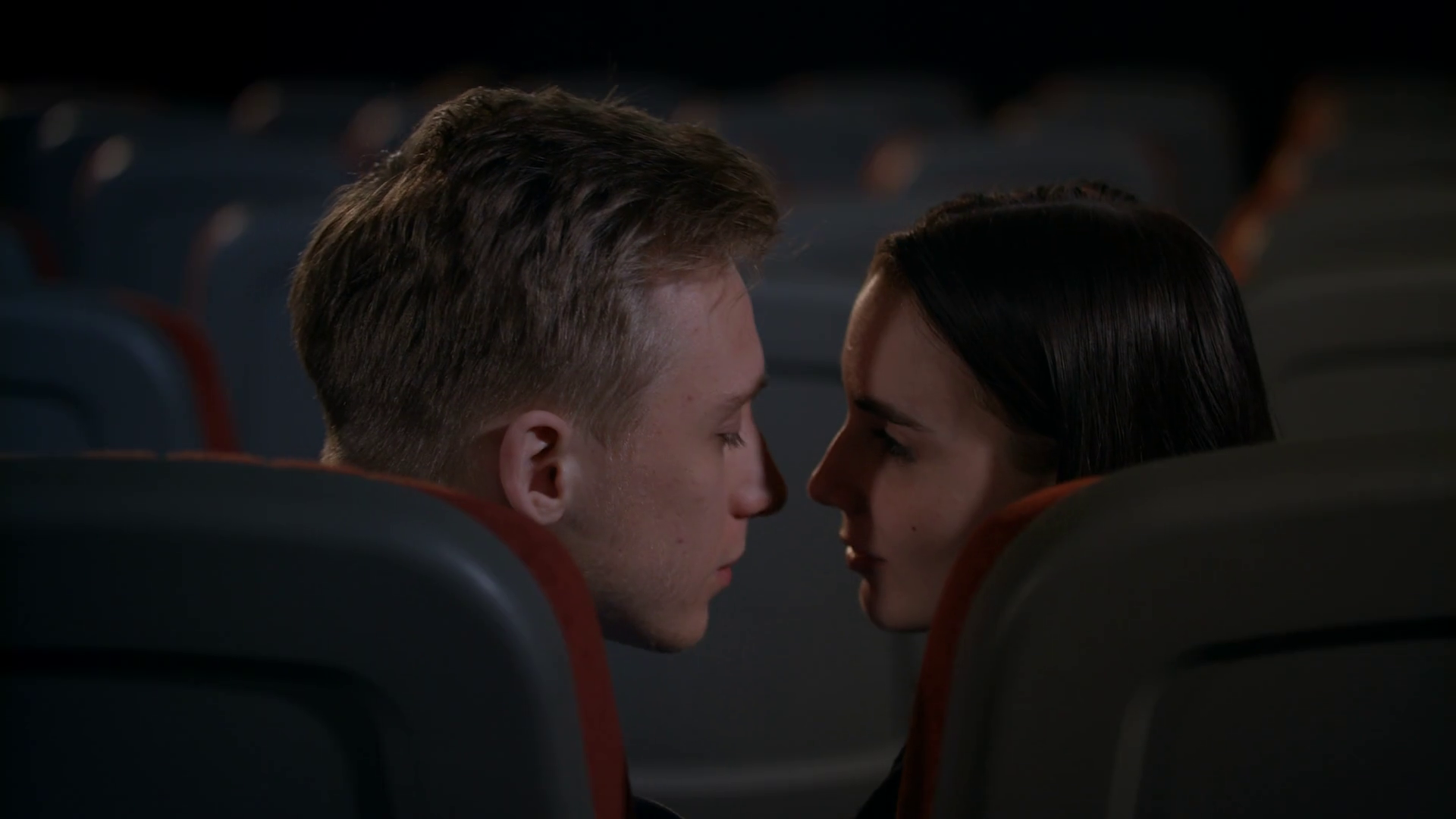 Romantic Kiss In Cinema Film Couple Kissing Stock Footage SBV-326047060 ...