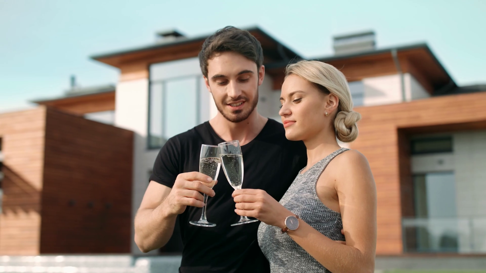 Portrait Of Couple Celebrating Near Luxury Stock Footage SBV-336542023 ...