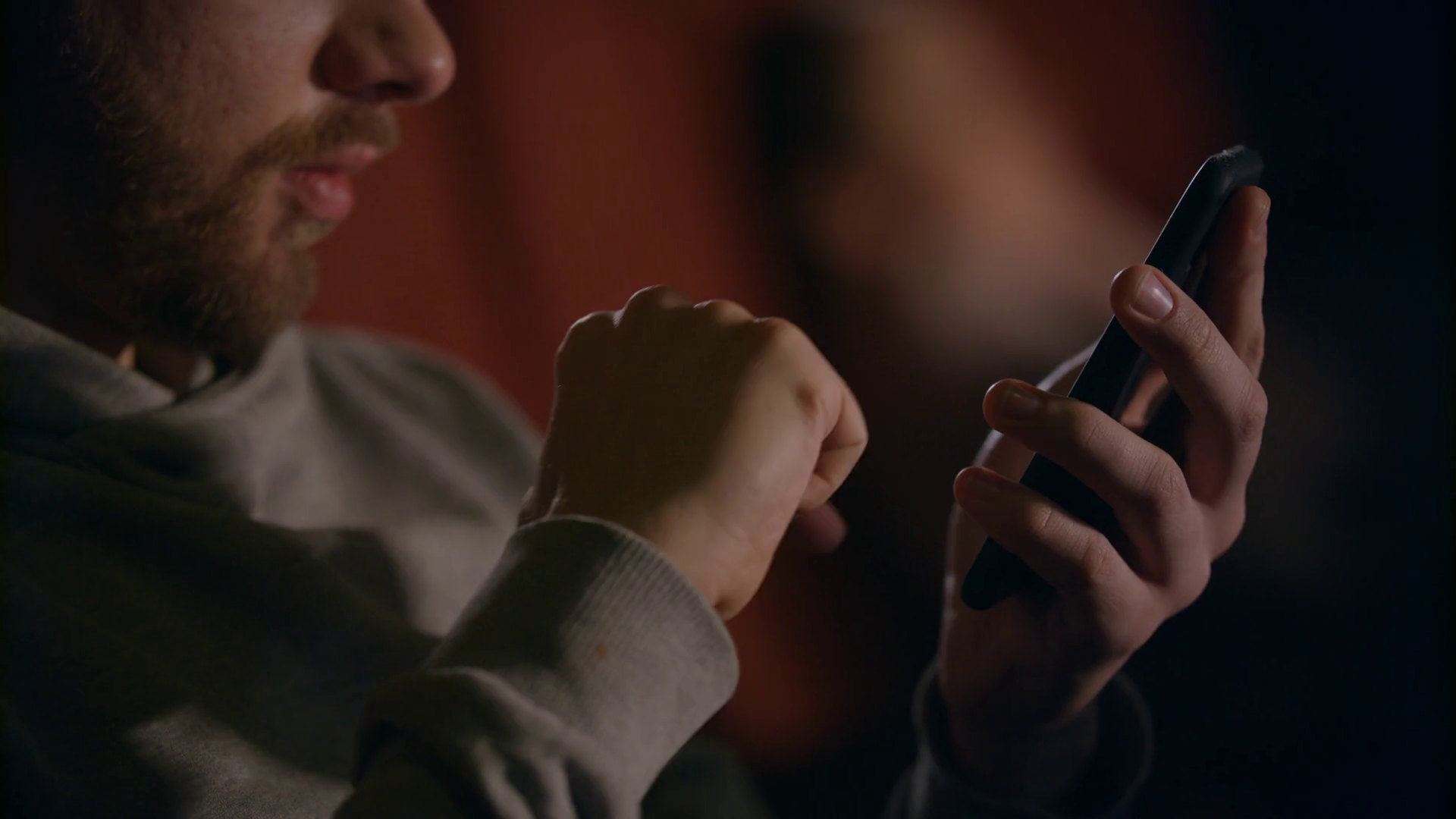 Male Hands Using Mobile Phone In Cinema Stock Footage SBV-326132060 ...