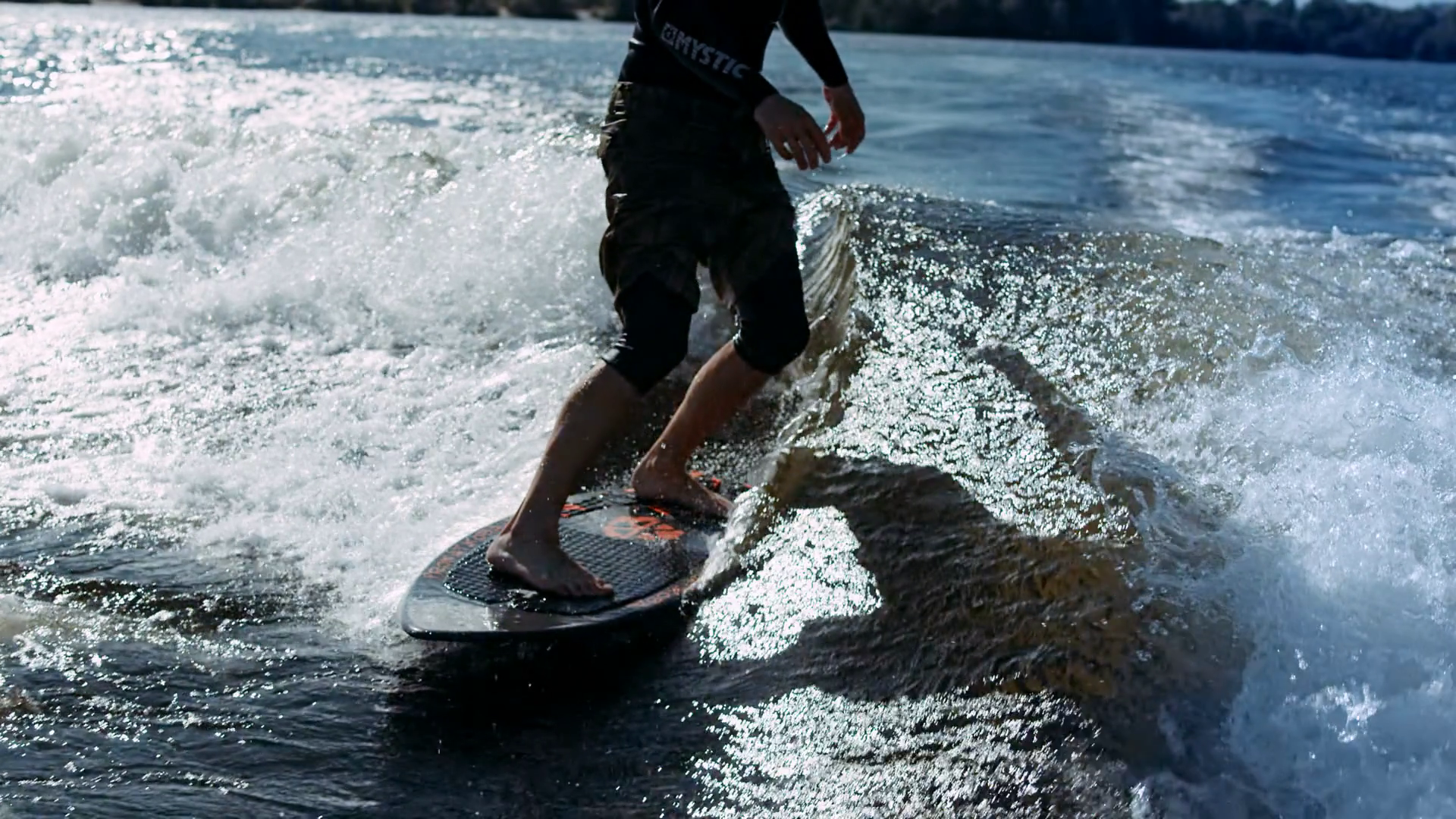 Man Riding Surf On Waves Of River Close Up Stock Footage SBV-327809148 ...