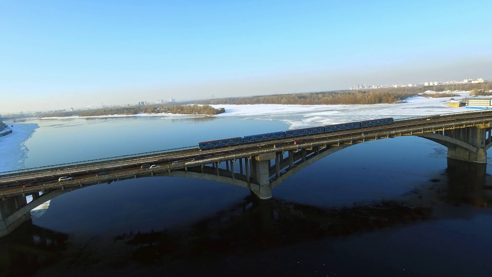 Metro Train Riding On Bridge Railway Over Stock Footage SBV-337758170 ...