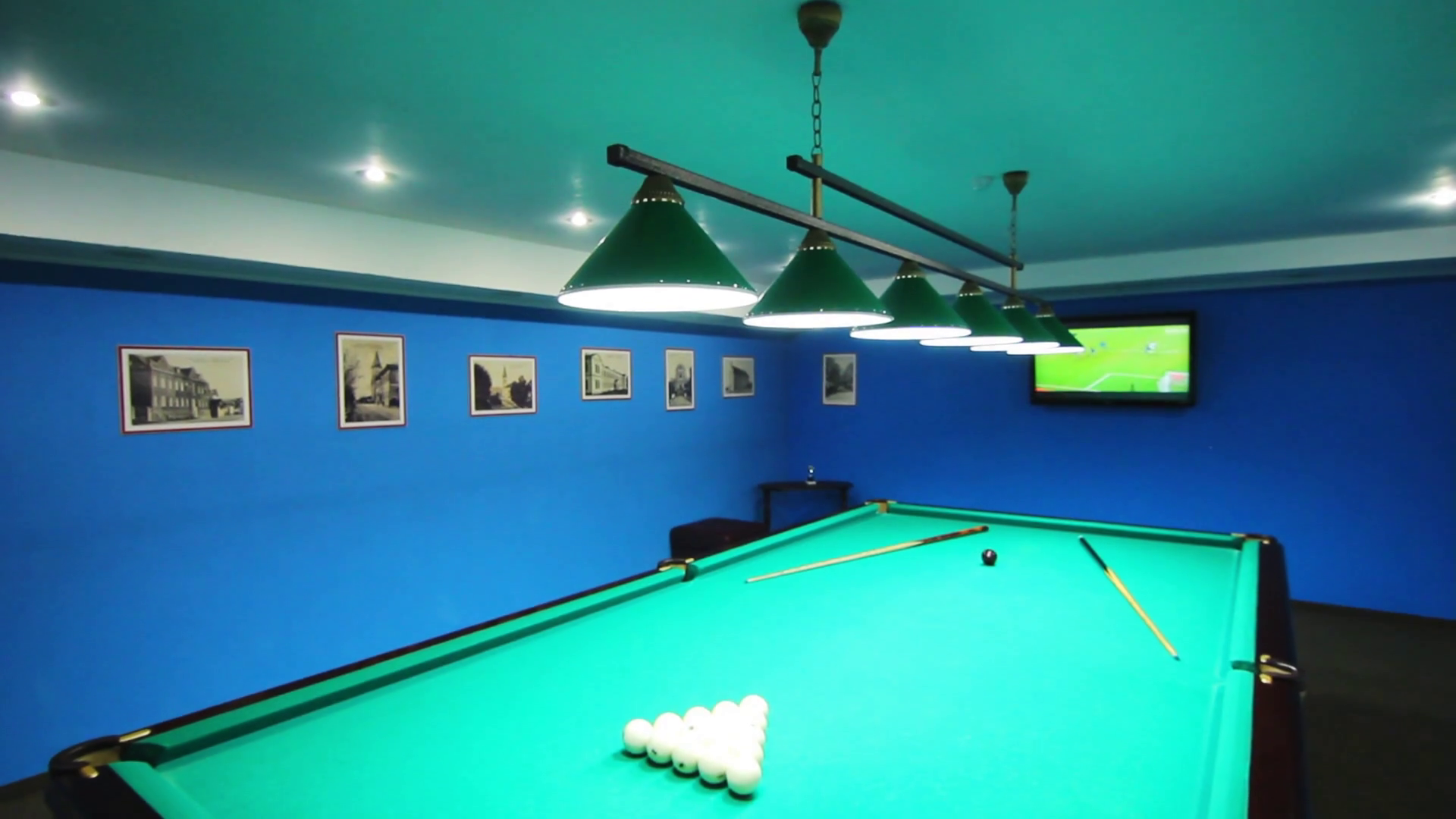 Pool Game Table Empty Paying Room Lighted Stock Footage SBV-316450522 ...