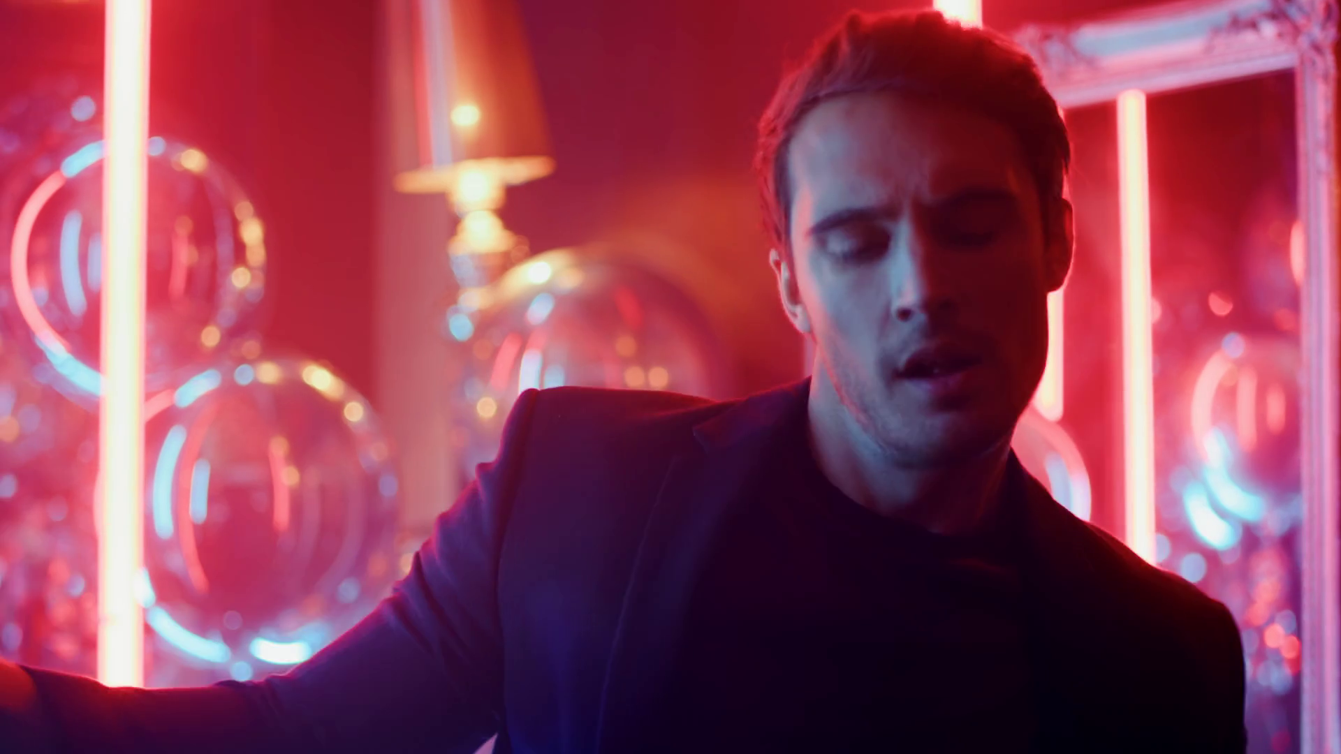 Energetic Man Dancing On Neon Lights Stock Footage SBV-338827394 ...