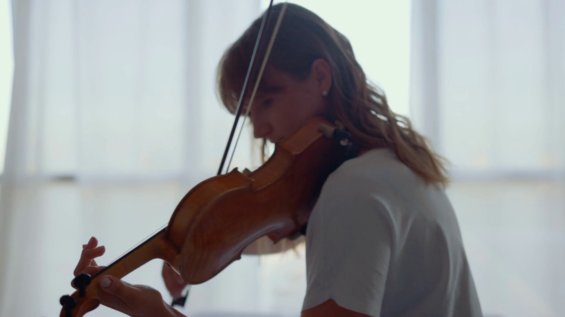 Talented Musician Playing Violin In Living Stock Footage SBV-338946320 ...