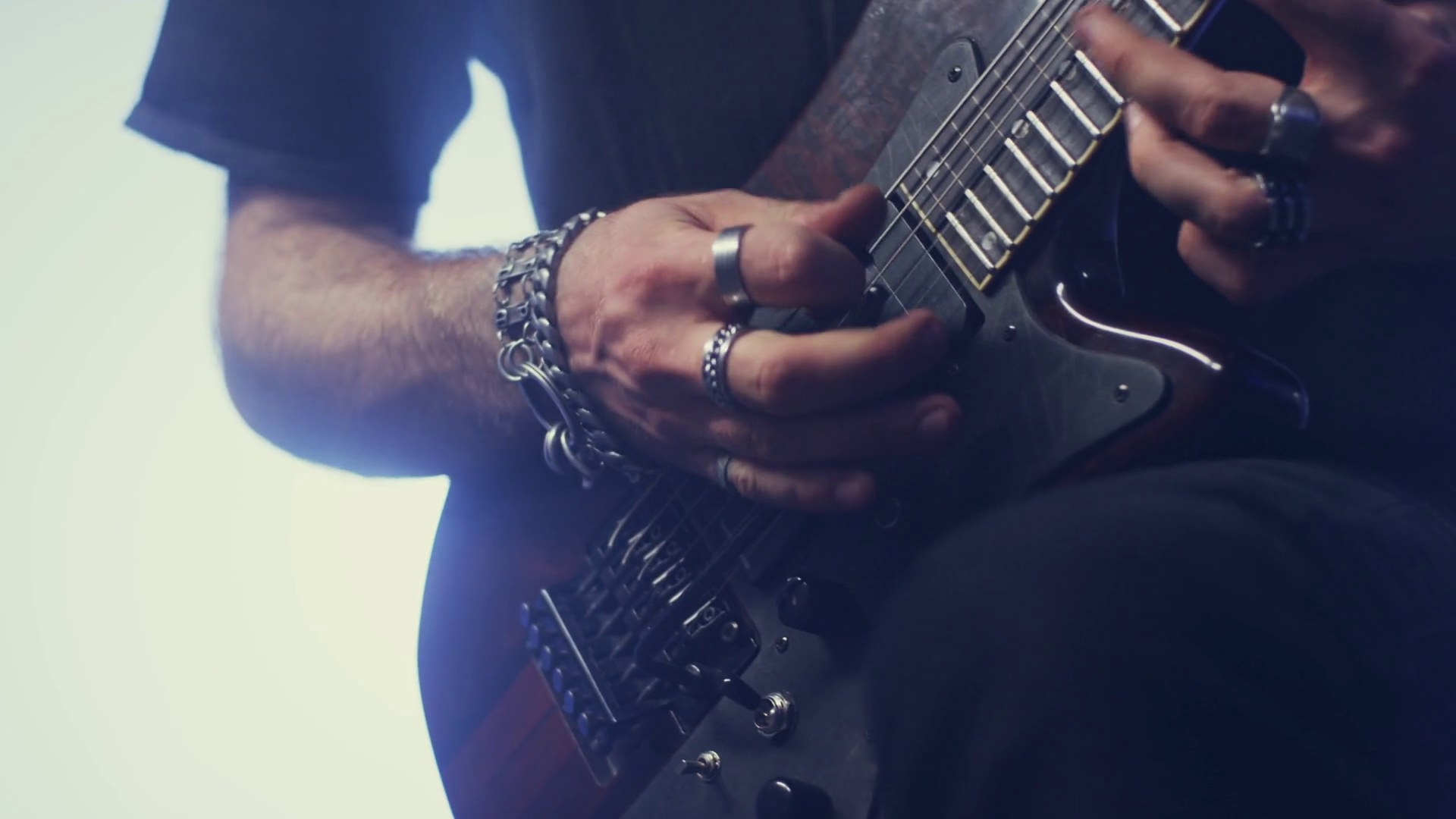 Rock Guitar Player Playing Music Close Up Of Stock Footage SBV ...