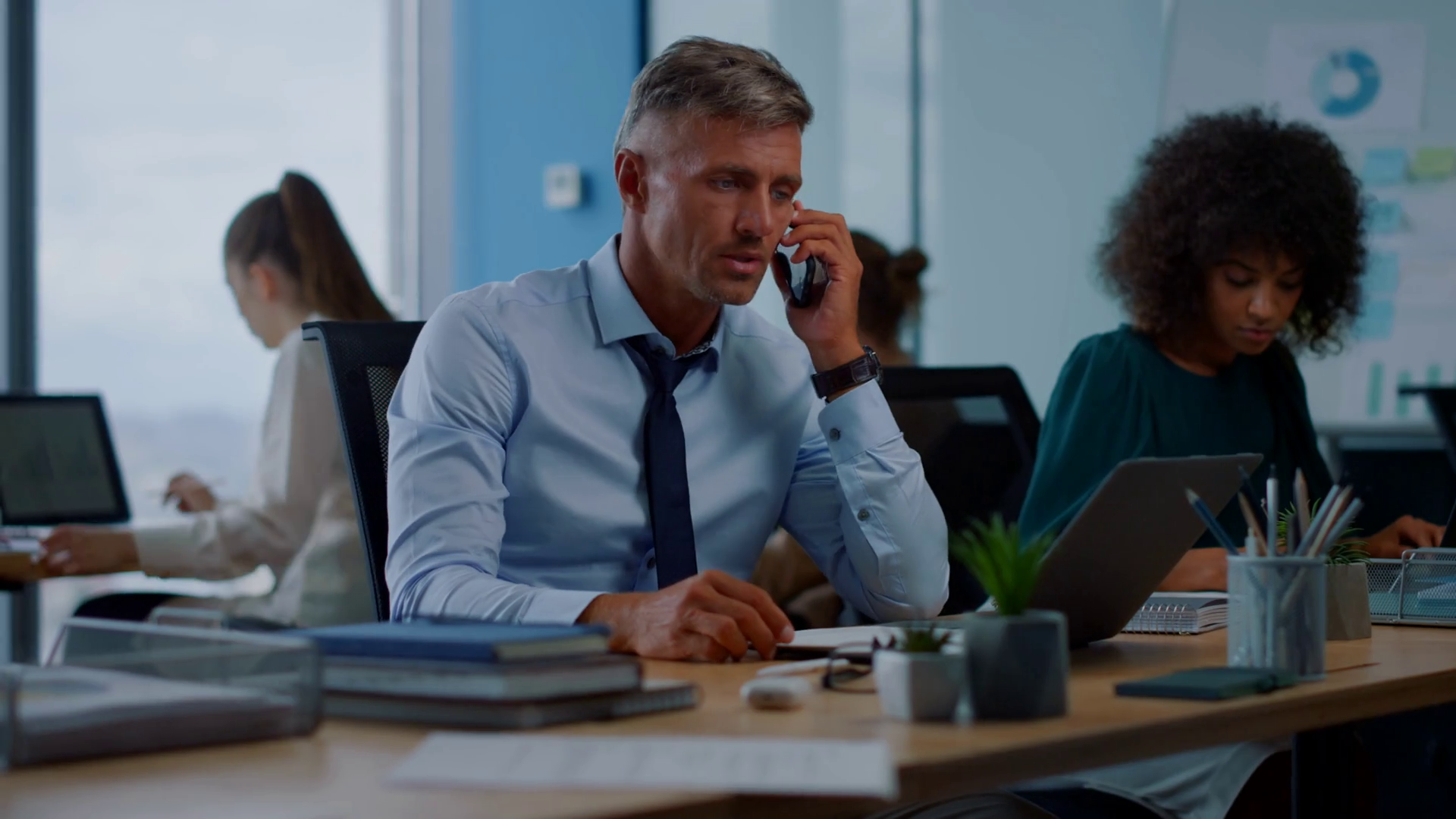 Serious Businessman Calling On Mobile Phone Stock Footage SBV-338898577 ...