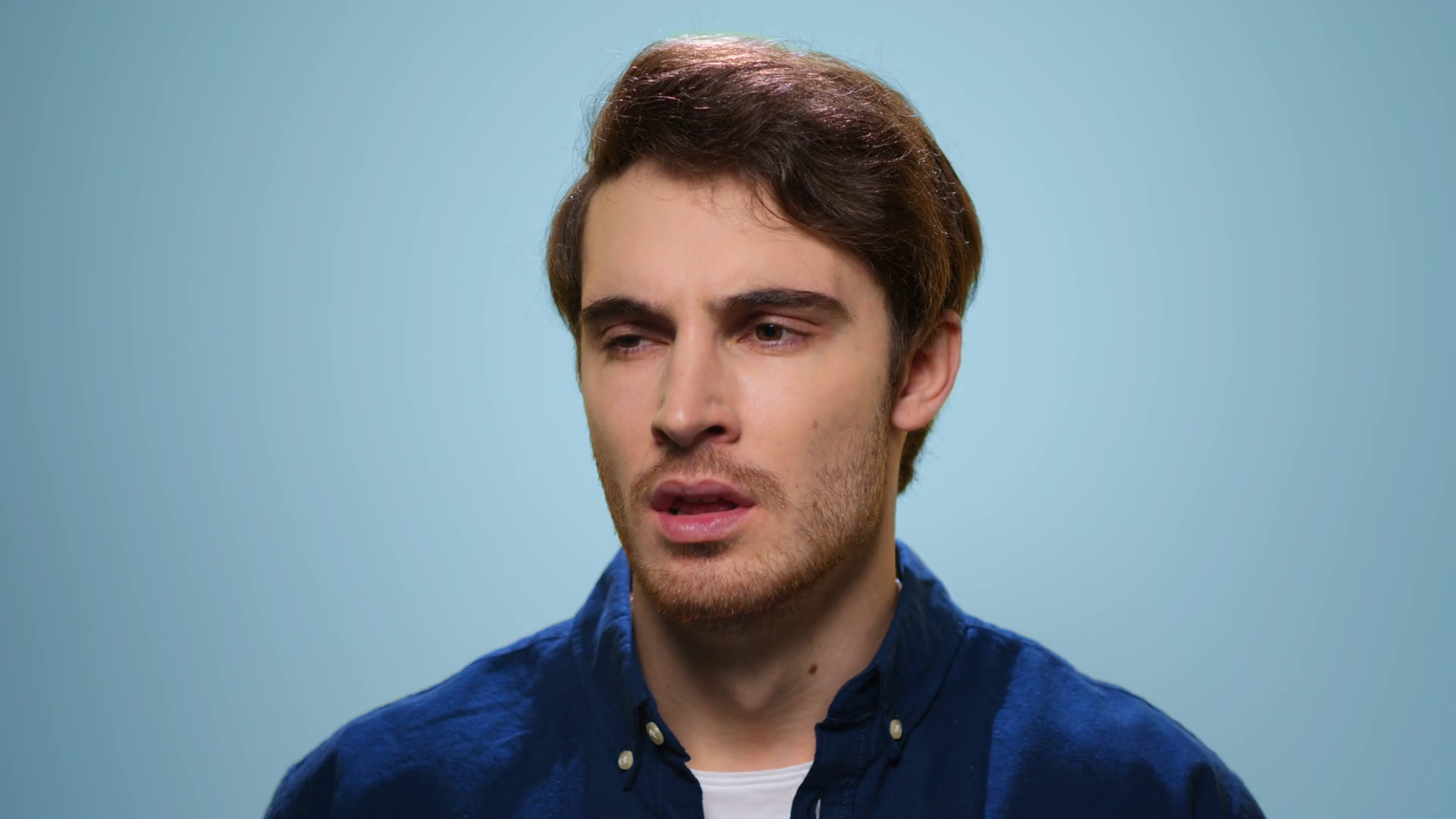 Sick Man Sneezing In Studio Close Up Ill Guy Stock Footage SBV ...