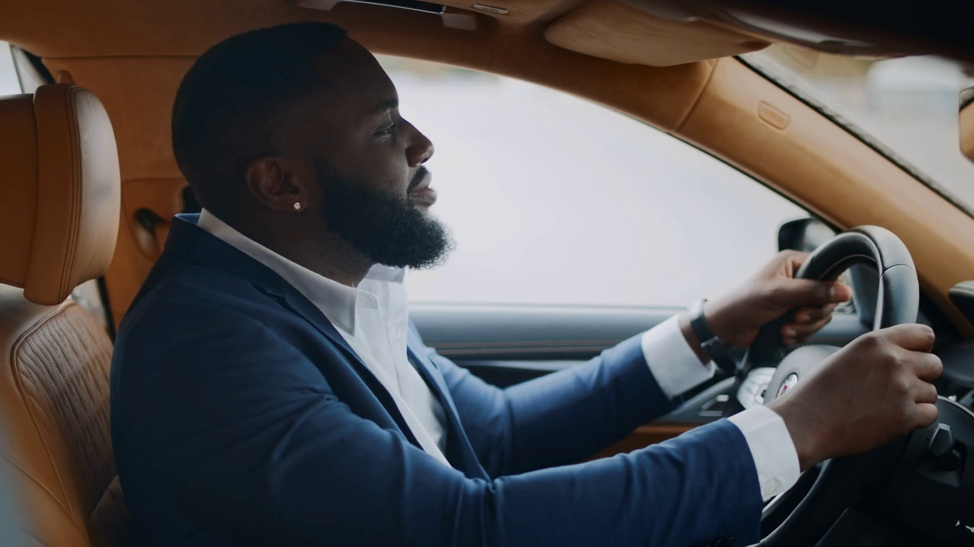 Side View Smiling African American Driver Stock Footage SBV-338307144 ...