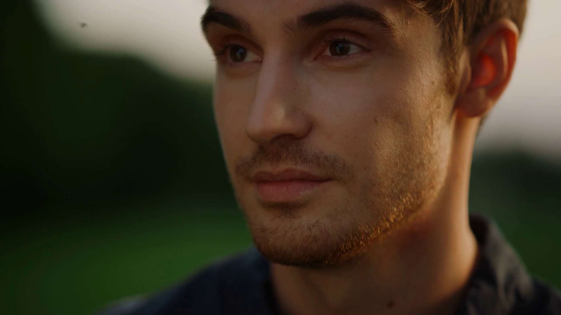 Man's Shy Expression In Summer Park Stock Footage SBV-338780225 ...