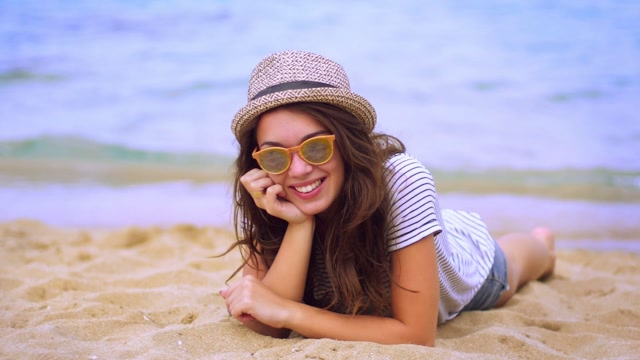 Woman Beach Smile Stock Footage: Royalty-Free Video Clips - Storyblocks