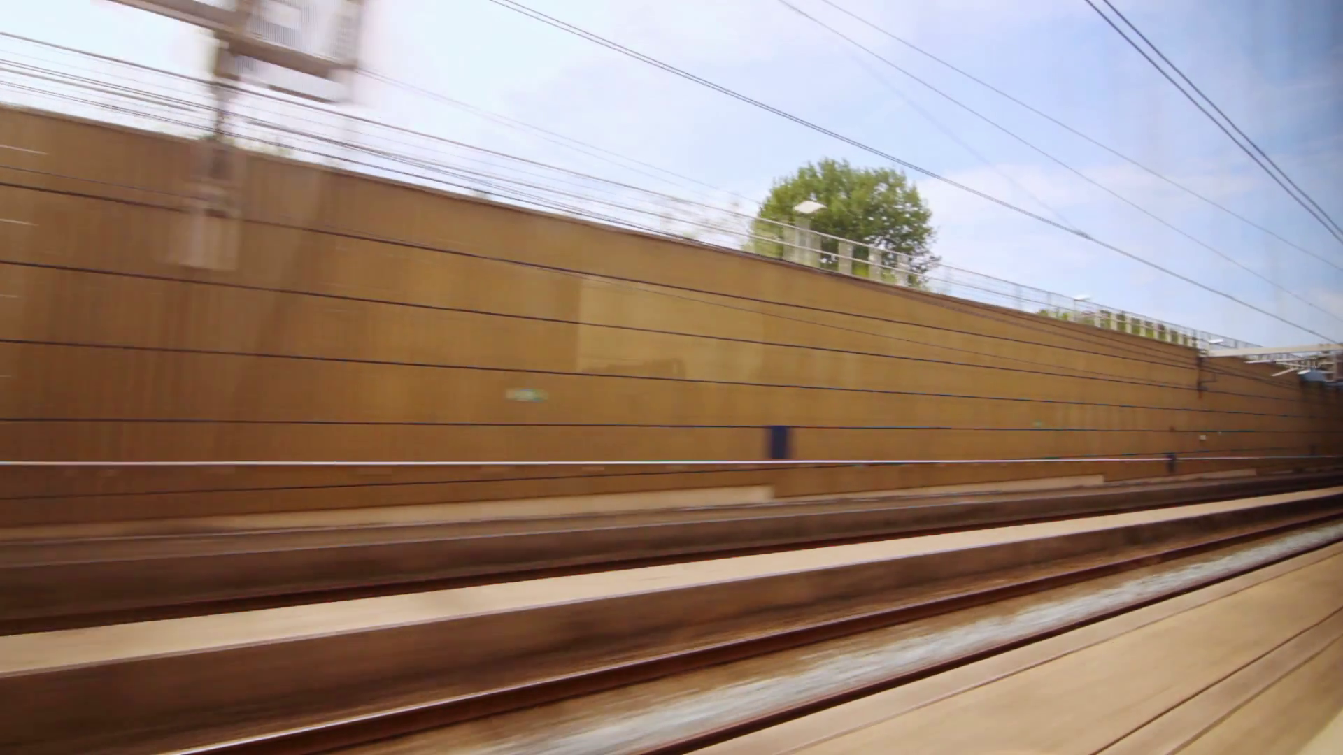 View From Window Moving Train To Railway Stock Footage SBV-320010105 ...