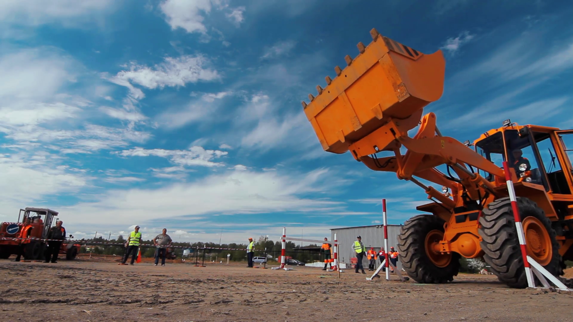 Wheel Loader With Lifting Excavator Bucket Stock Footage SBV-326710239 ...