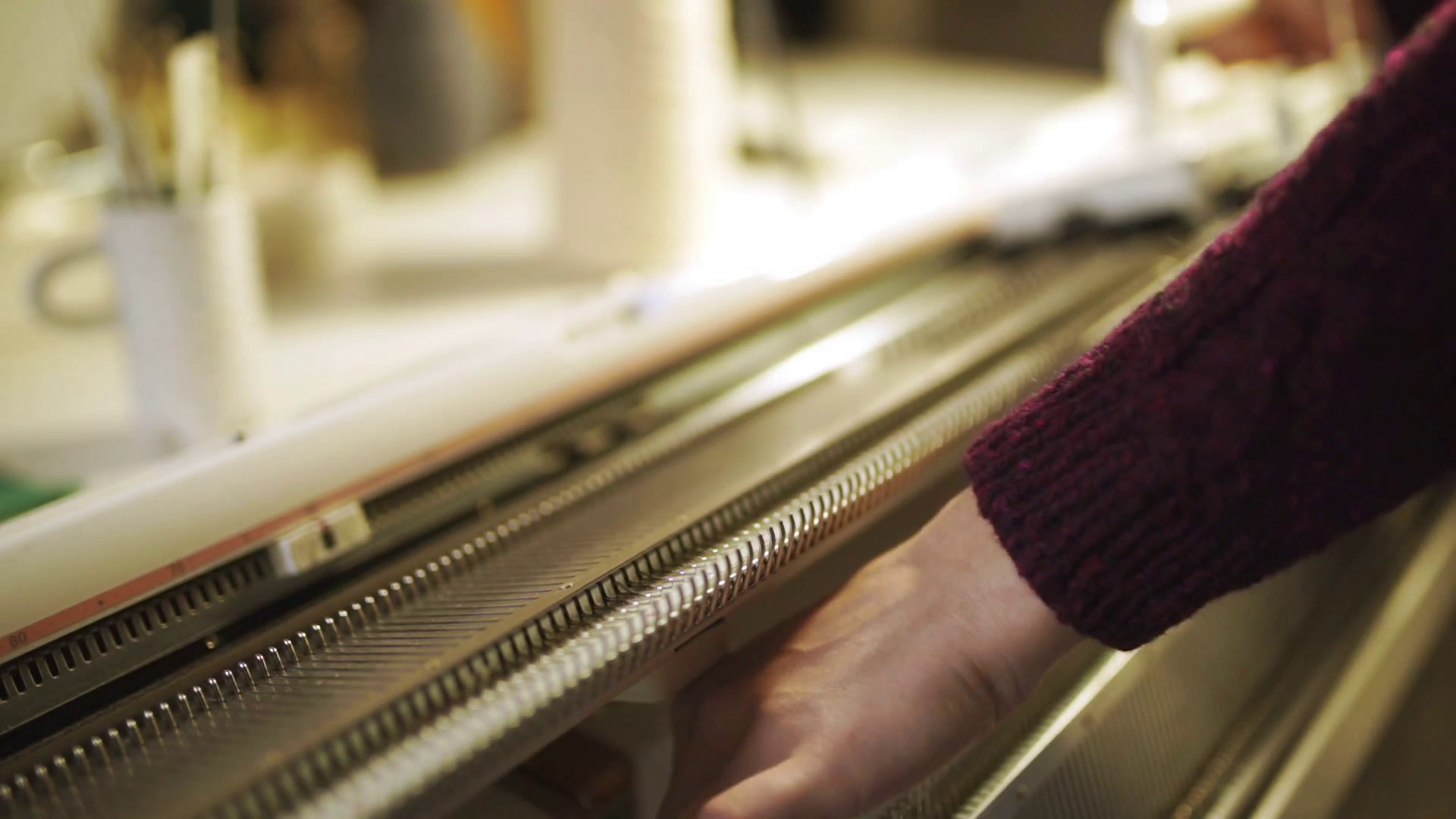 Woman Knitter Hand Working On Weaving Stock Footage SBV-321981326 ...
