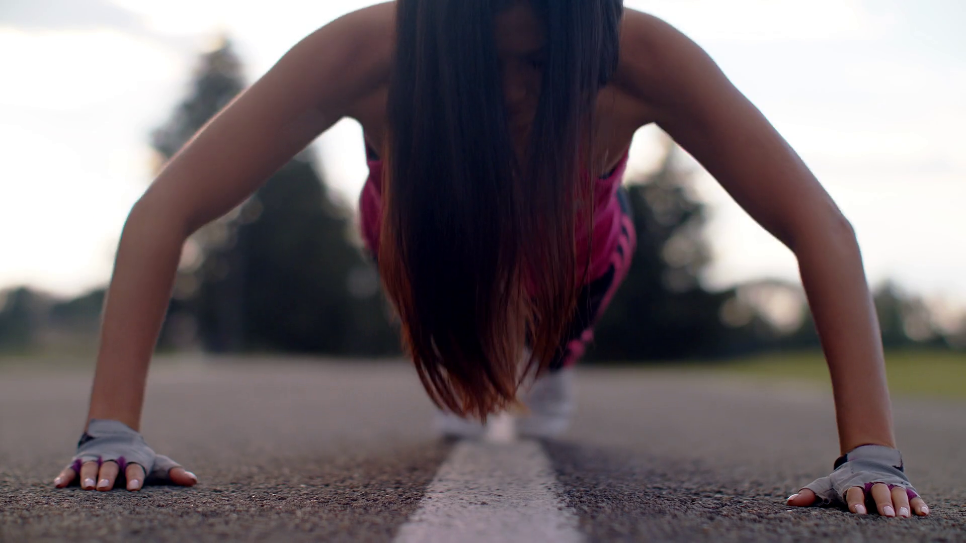 Woman Push Up Exercise Sporty Woman Pushing Stock Footage SBV-313927916 ...