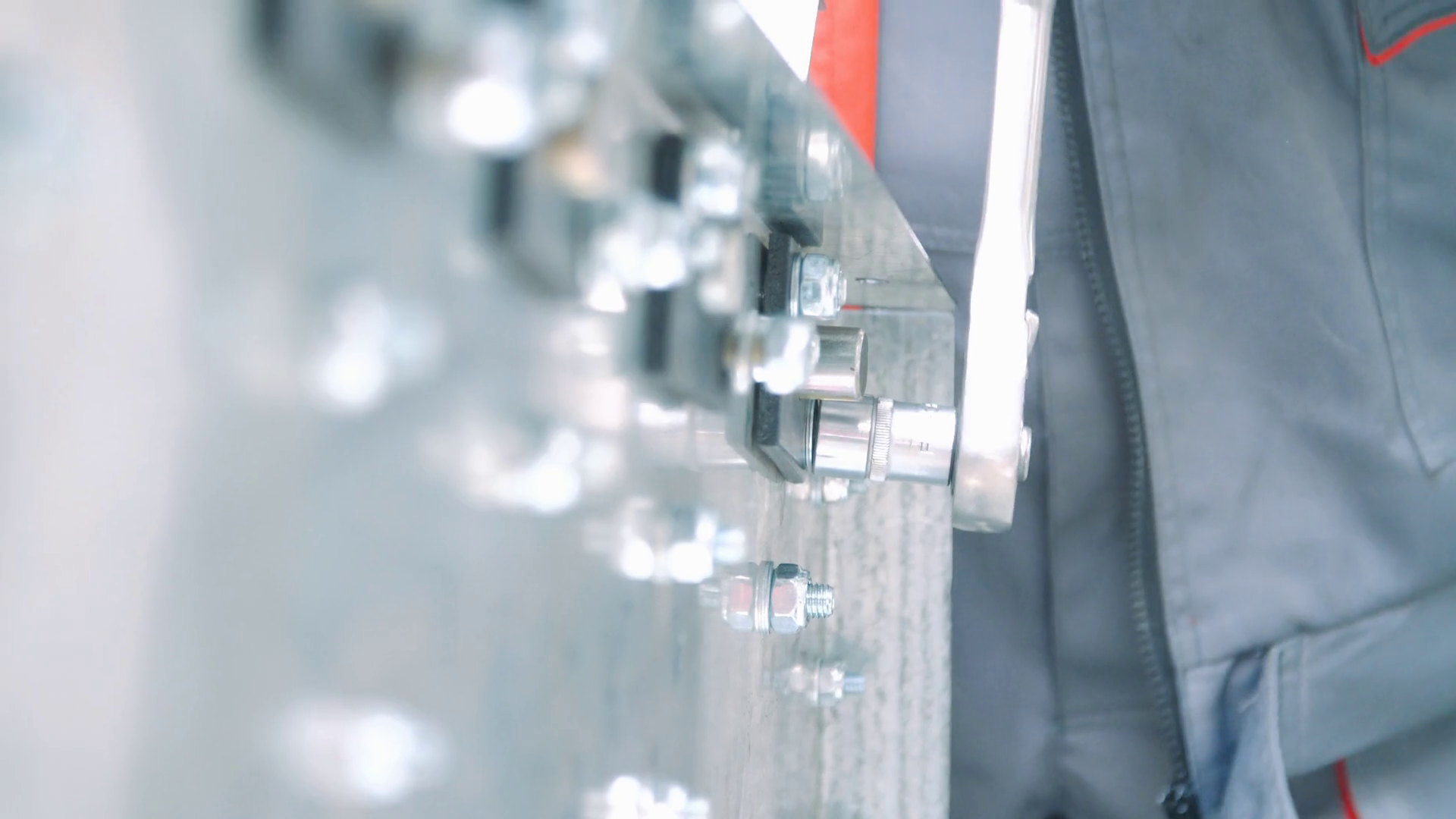 Worker Tightening Nut On Bolt Using Wrench Stock Footage SBV-336386141 ...