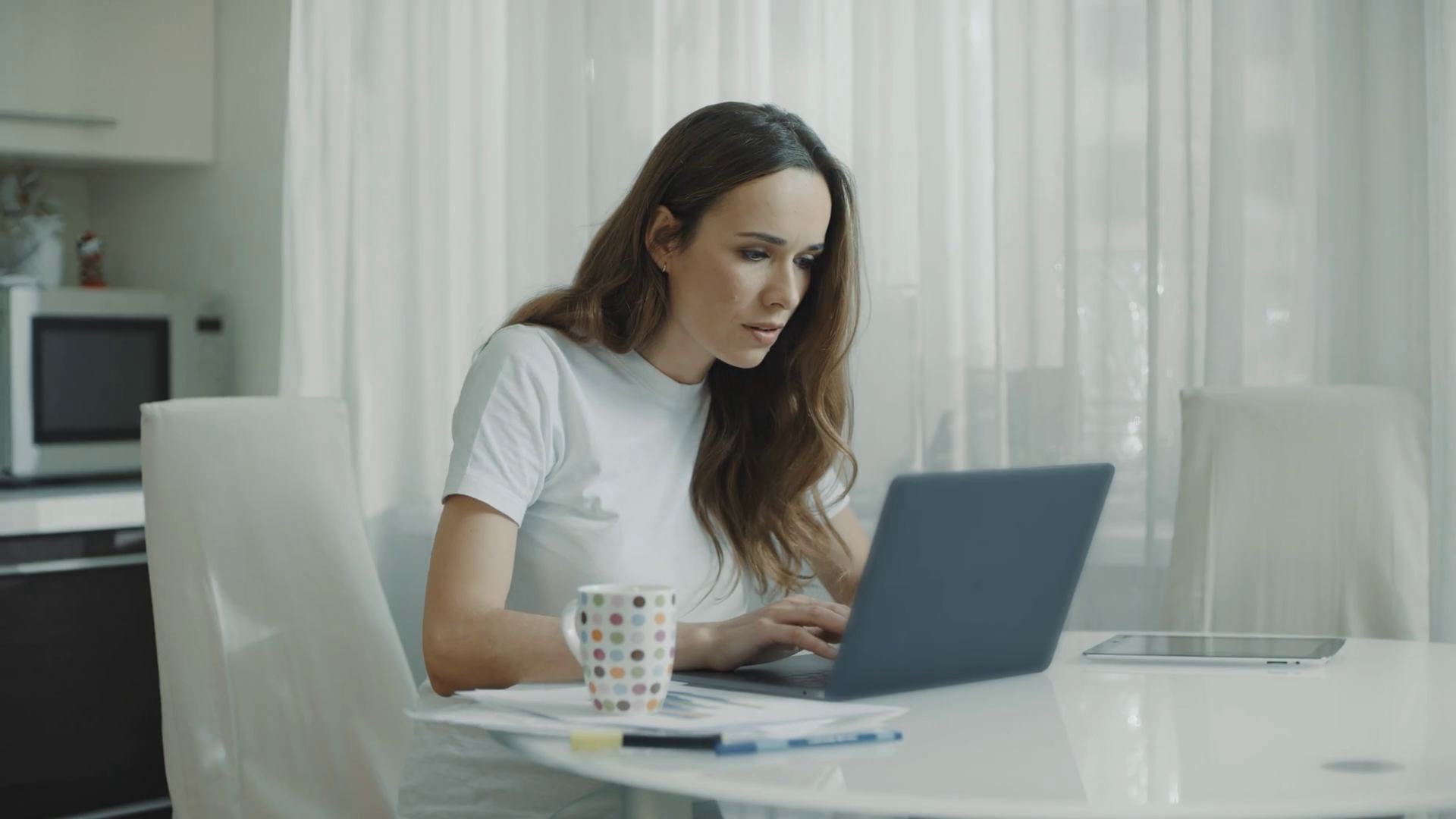 Professional Woman Working From Home With Stock Footage SBV-333916675 ...