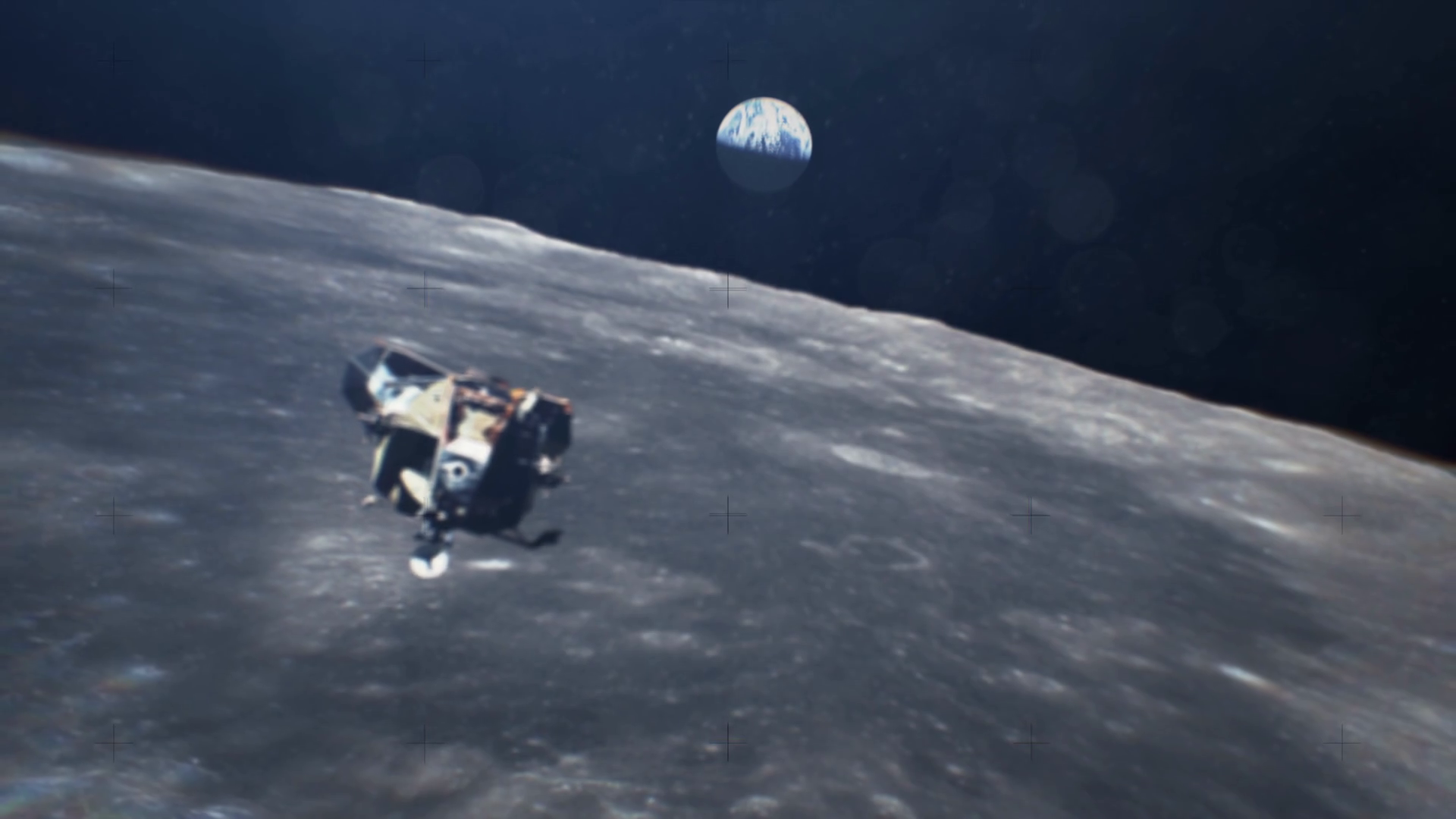 Apollo Moving Over Moon With Earth In Back Stock Motion Graphics SBV ...