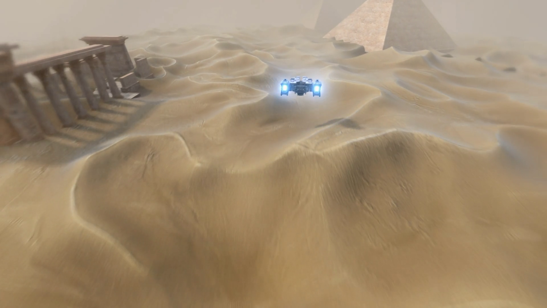Spaceship Flying Over Desert In Ancient Egypt Stock Motion Graphics SBV ...
