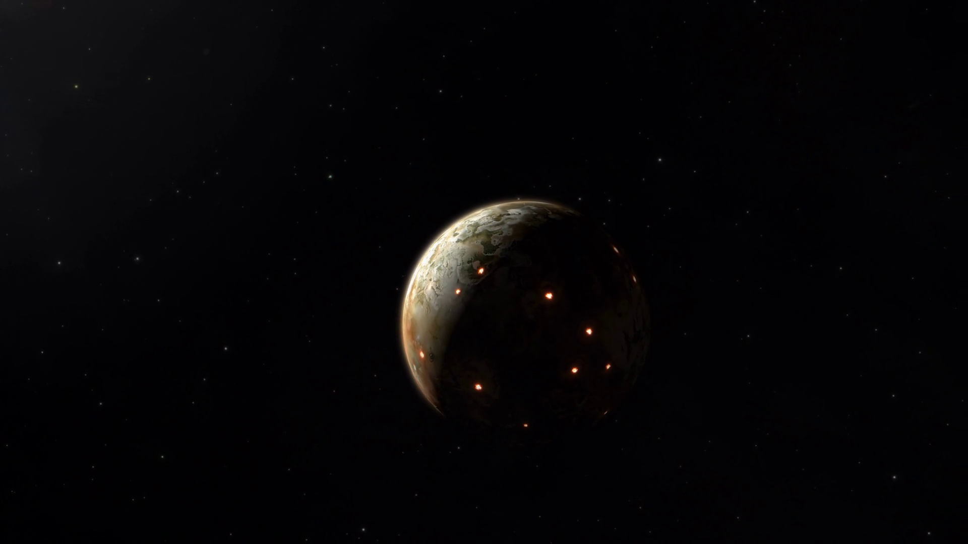 Medium Establishing Shot Of Volcanic Moon Io Stock Motion Graphics SBV ...