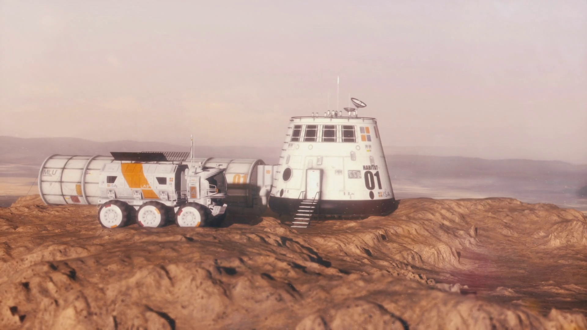 Mars Base and Rover Establishing Shot 1 Motion Background 00:10 SBV ...