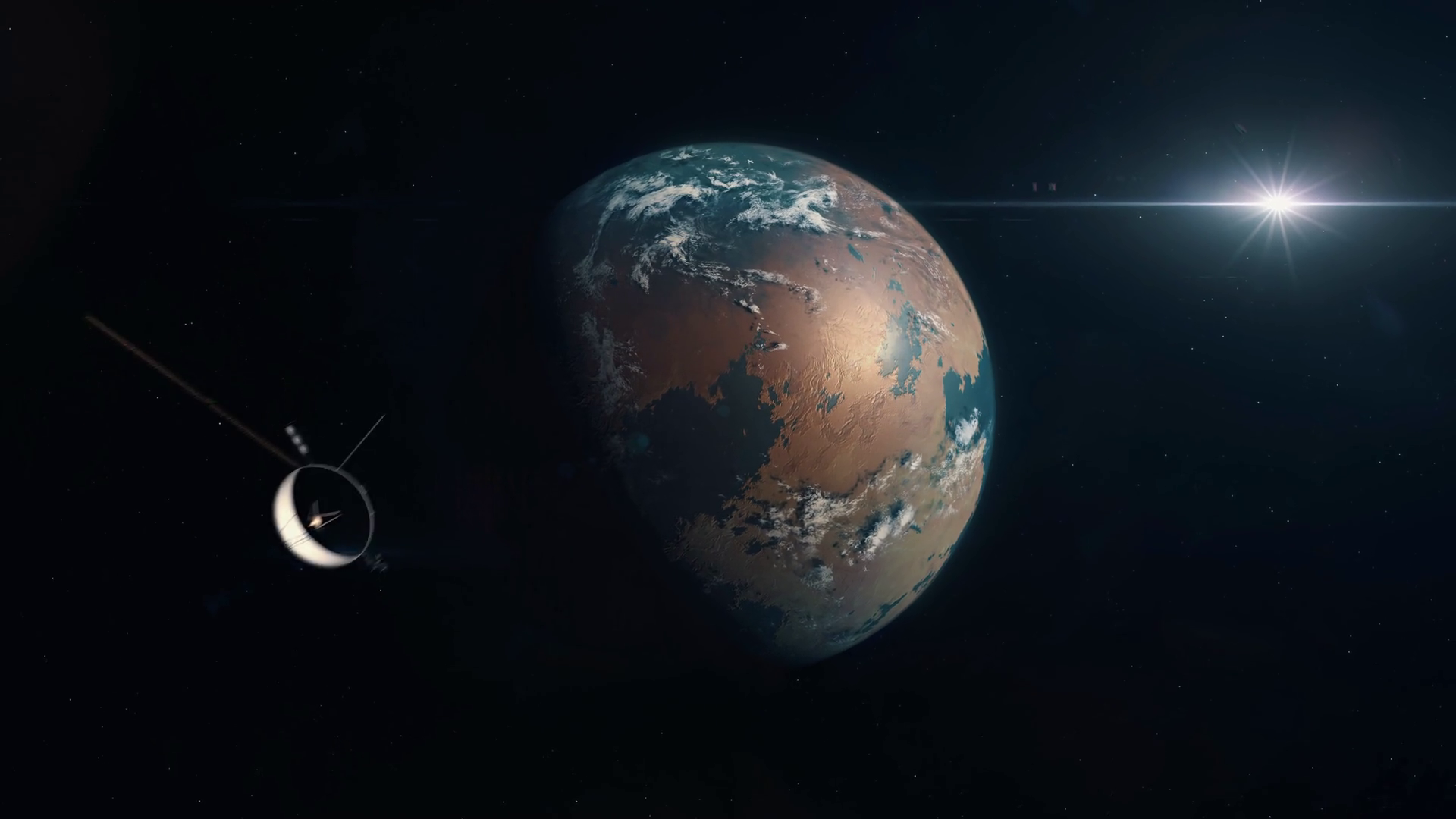 Habitable Exoplanet - Red World With Space Stock Motion Graphics SBV ...