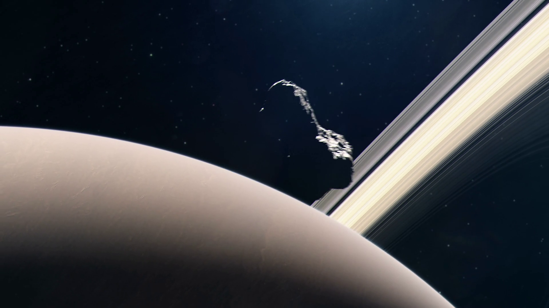 Close Shot Of Asteroid Impacting Saturn Stock Motion Graphics SBV ...