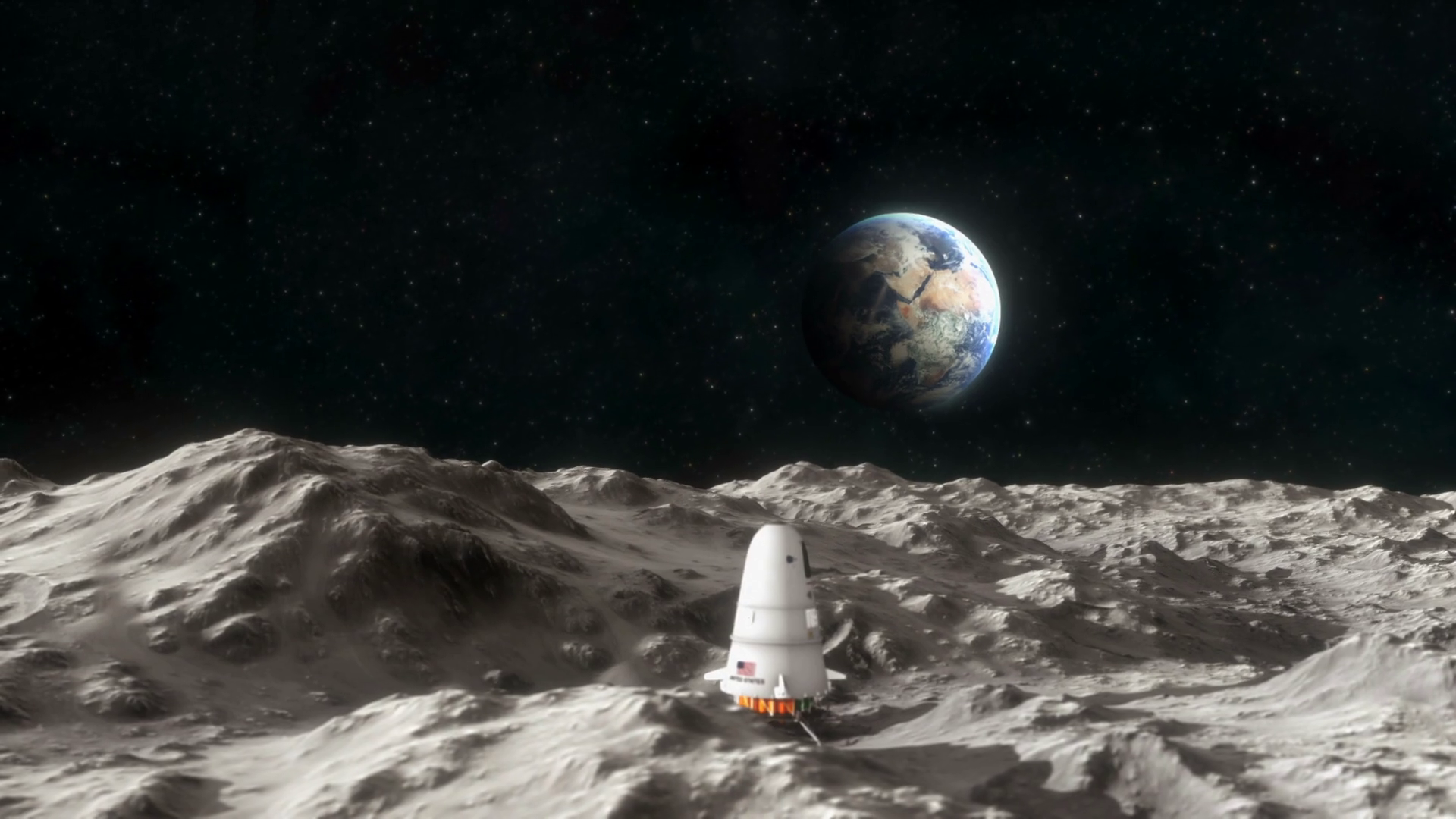 Spaceship on the Surface of the Moon 1 Motion Background 00:10 SBV ...