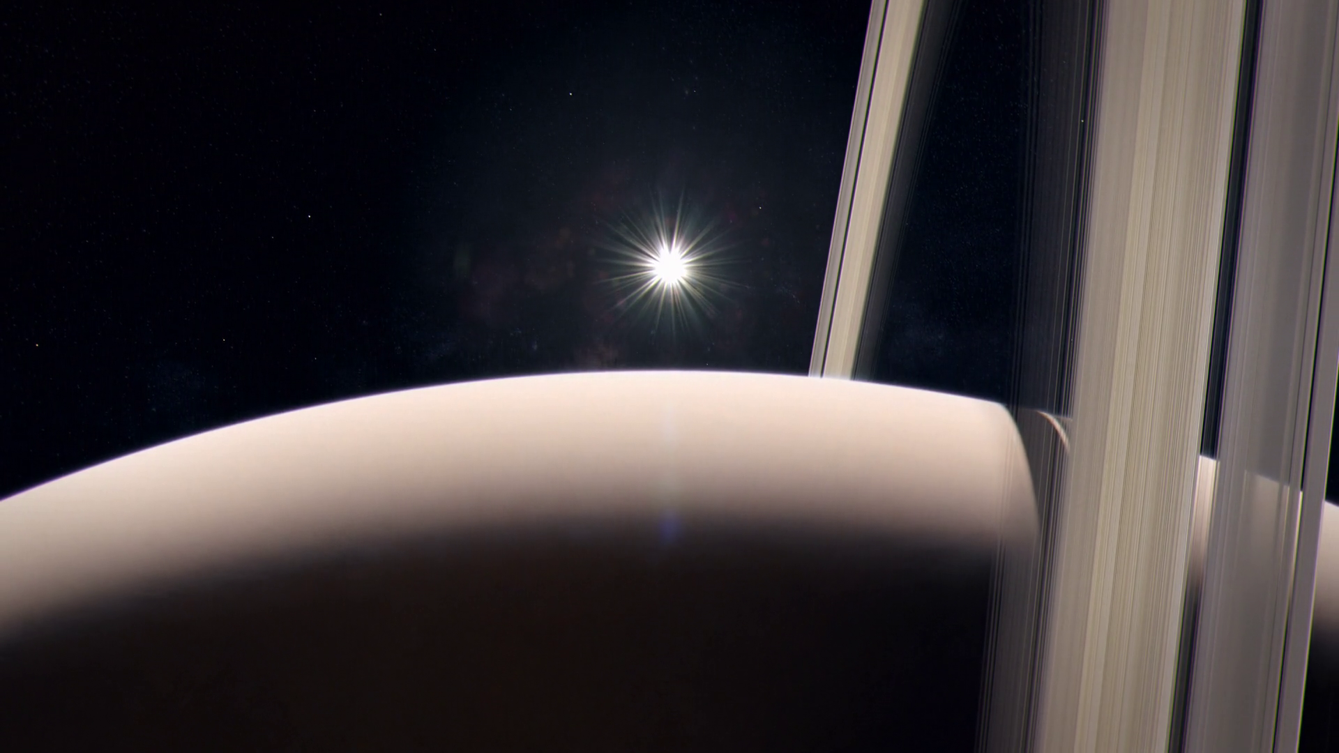 Sunrise Seen From Gas Giant Of Saturn Stock Motion Graphics SBV ...