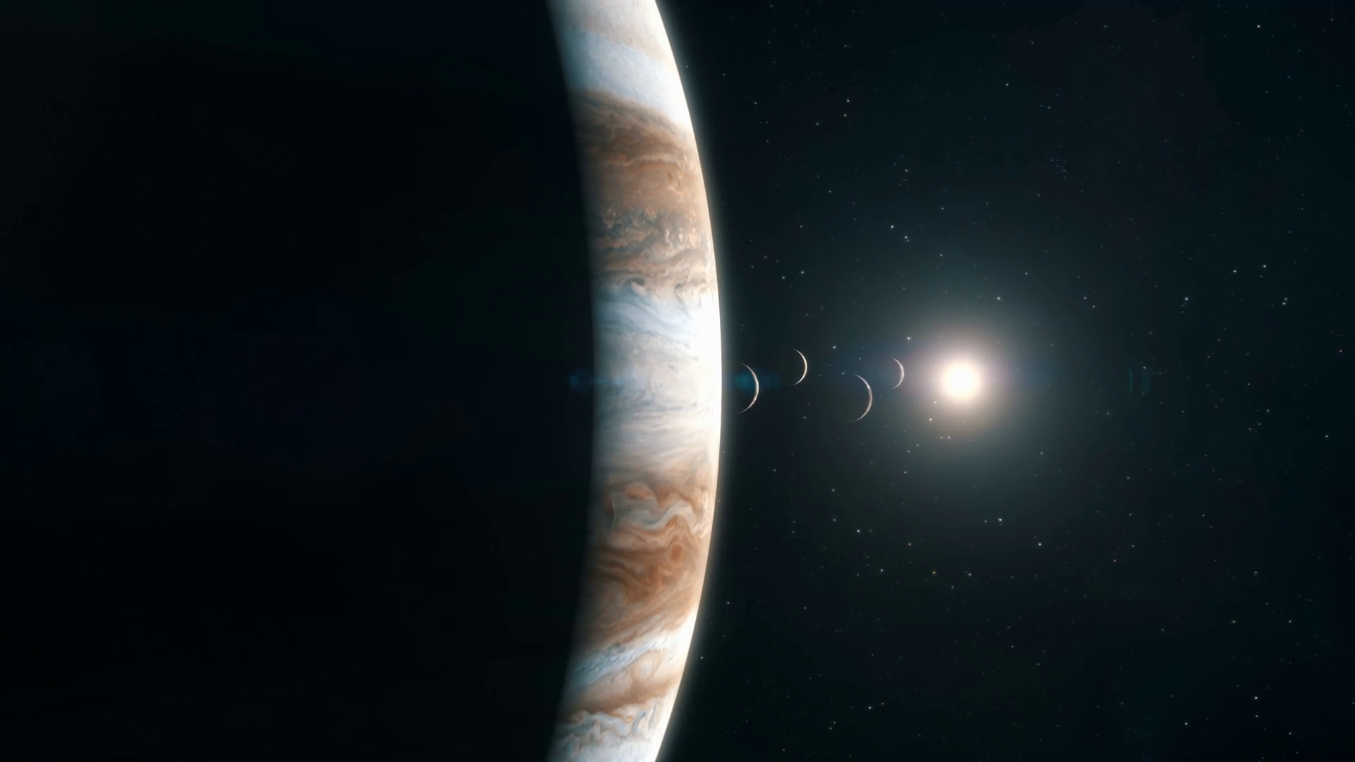 The Sun Moons Set Behind Jupiter - Side Stock Motion Graphics SBV ...