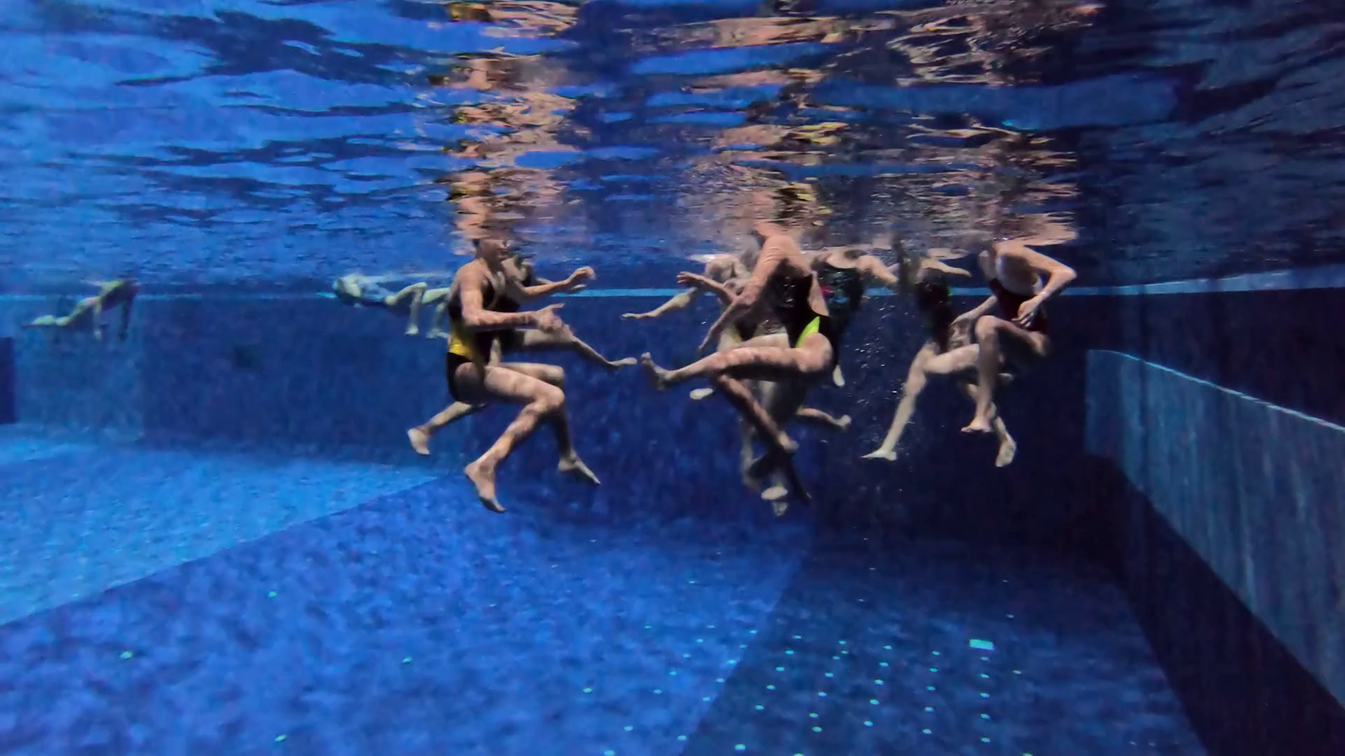 Synchronized Swimming Junior Team Underwater Stock Footage SBV ...