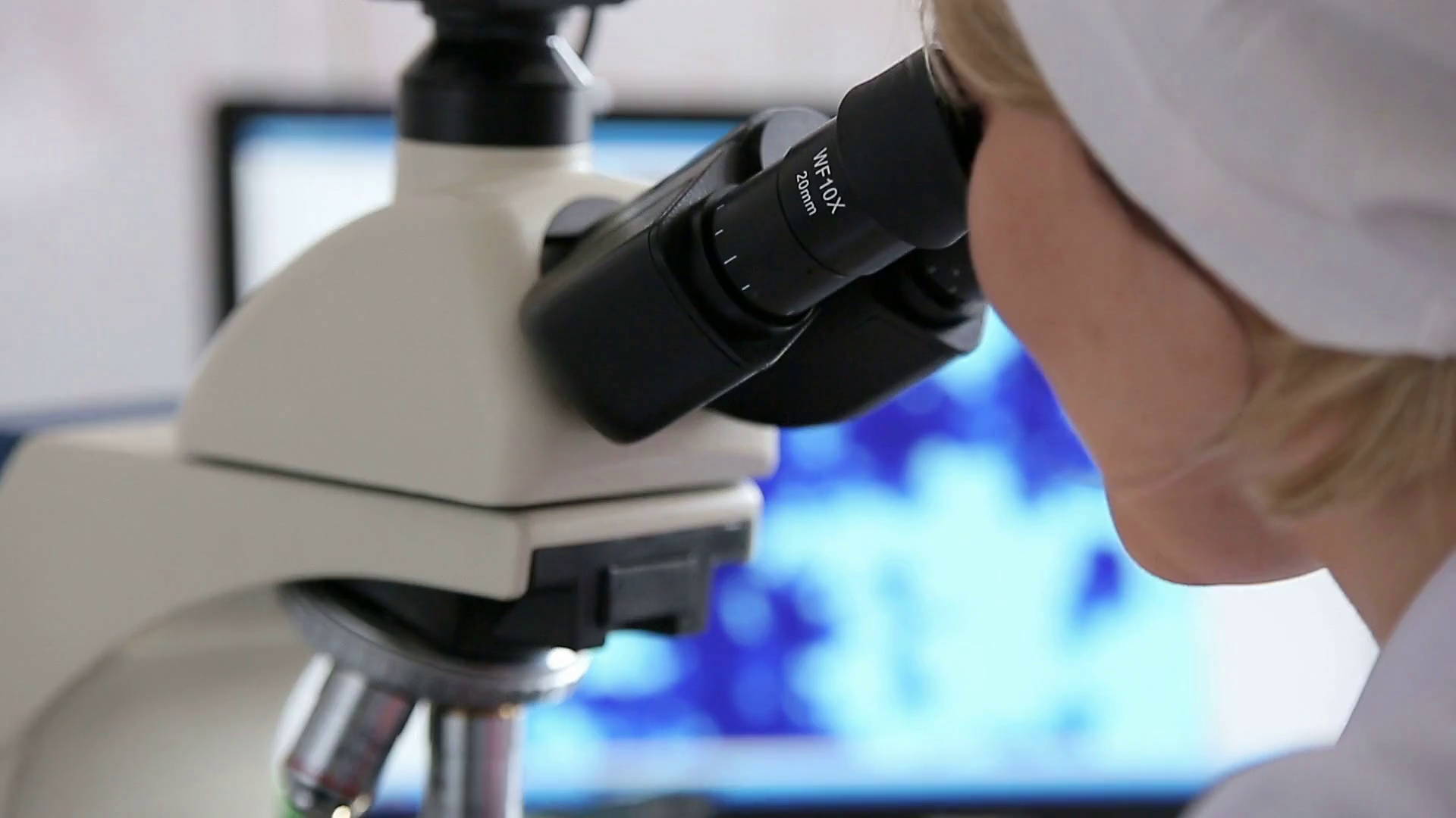 Microbiology Laboratory Work With Microscope Stock Footage SBV ...