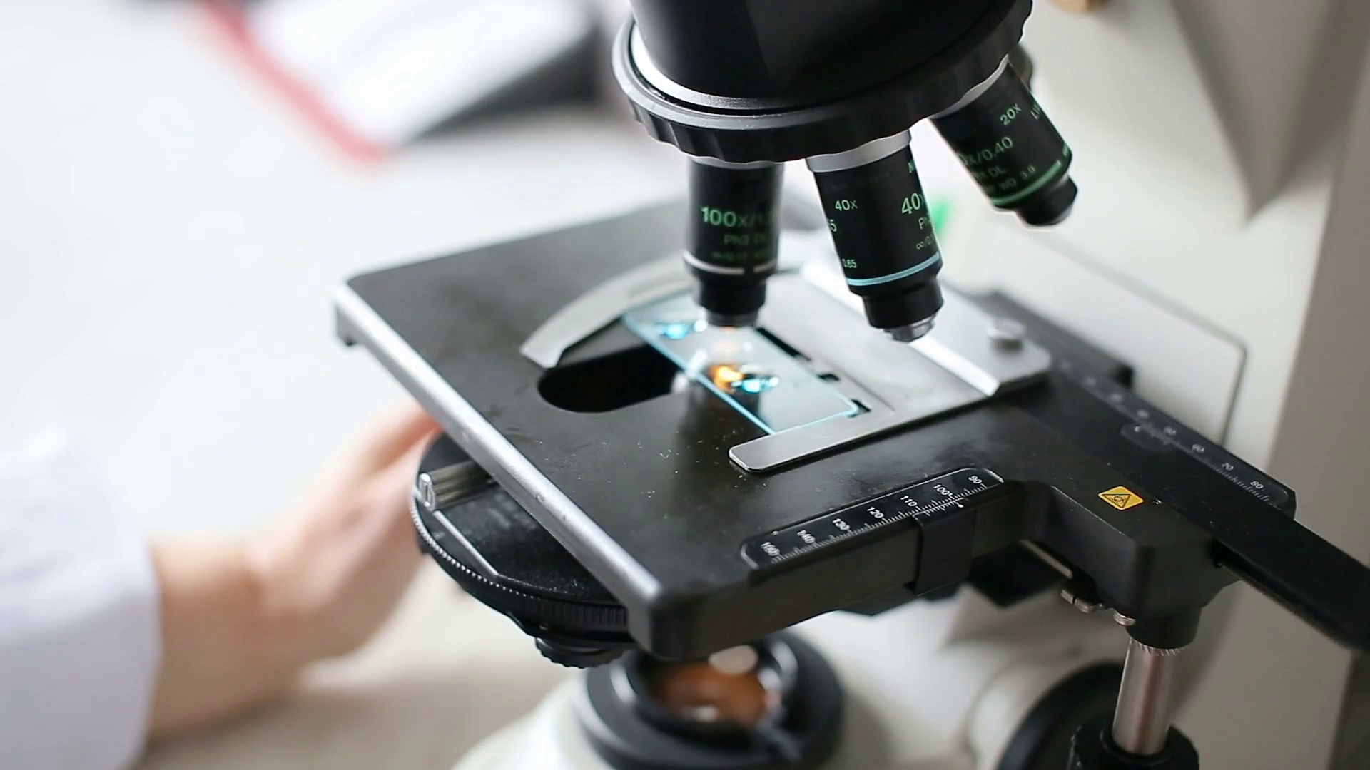 Microbiology Laboratory Work With Microscope Stock Footage SBV ...