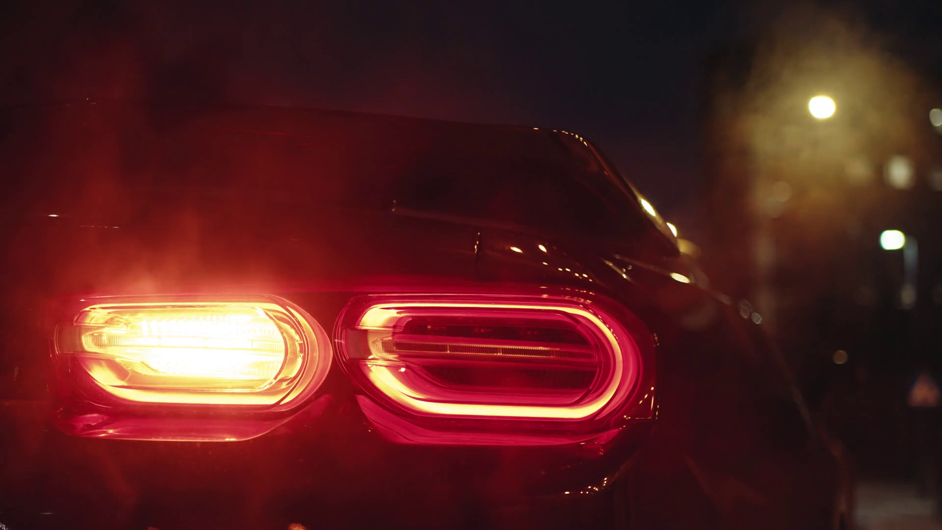 Black Sports Car Tail Light Glowing In Dark Stock Footage SBV-348752054 ...