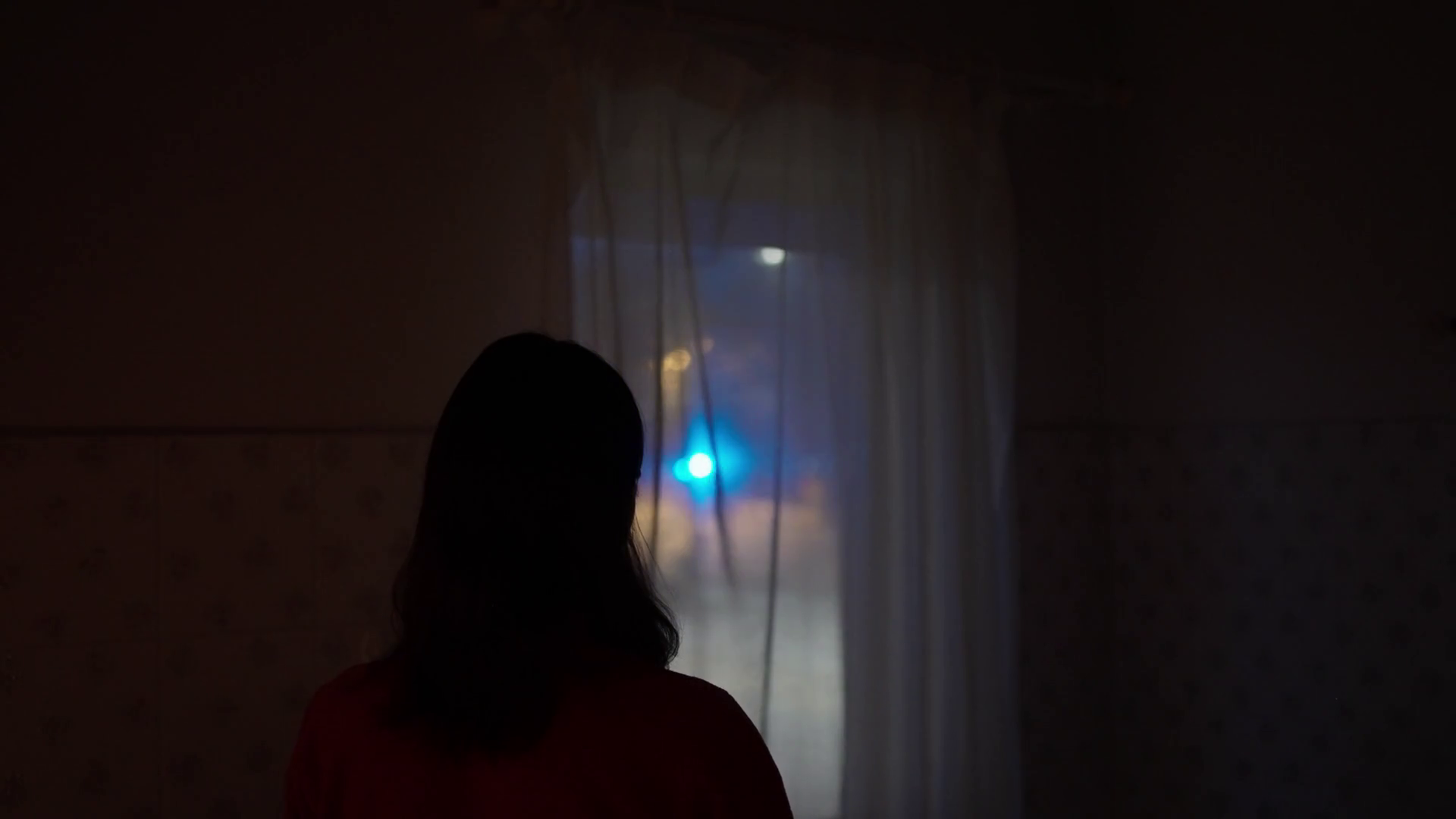 Woman Looks Out Window Of House Observing Stock Footage SBV-348755620 ...