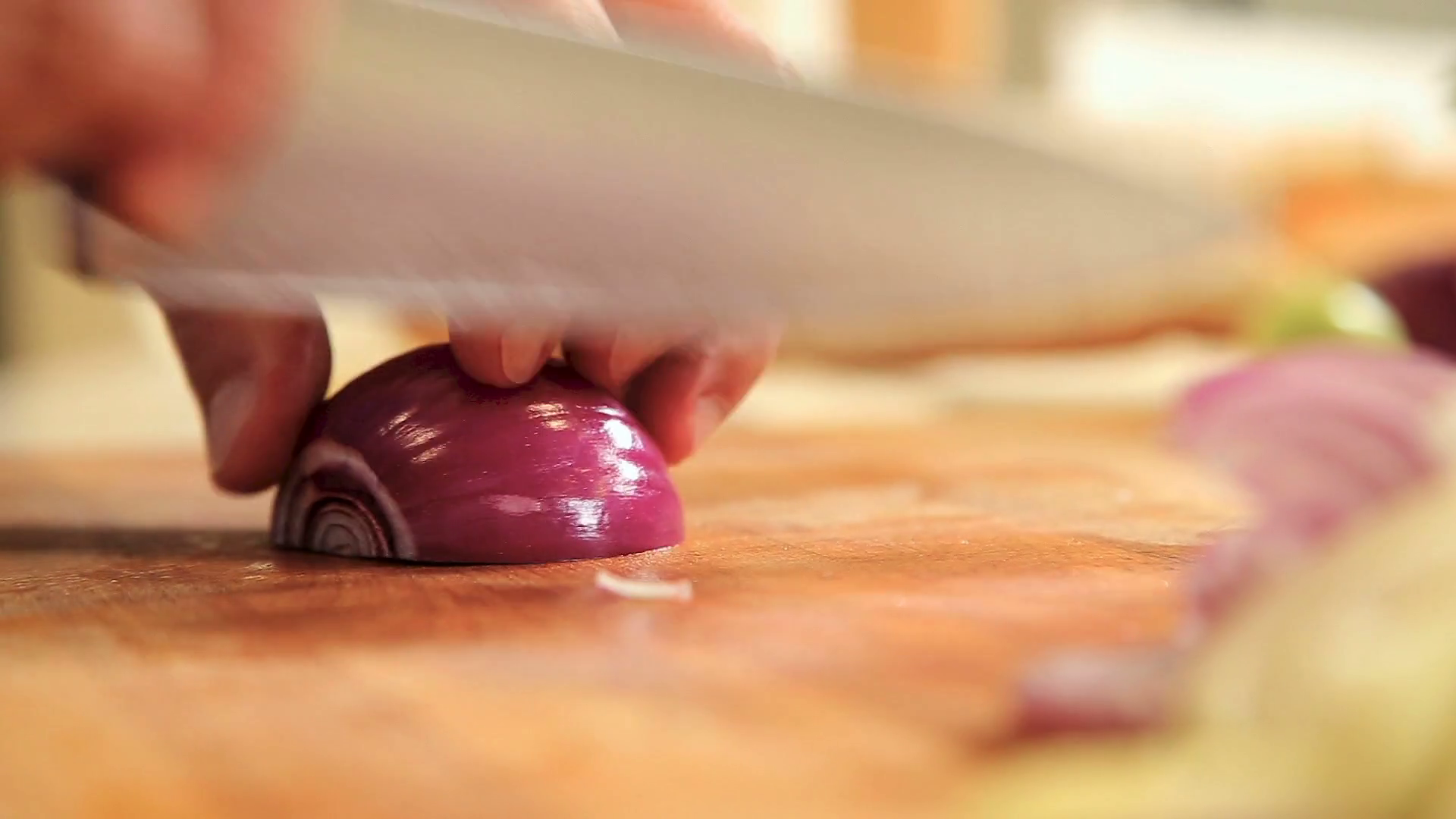Cutting Red Onions On Cutting Board Stock Footage SBV-333559060 ...
