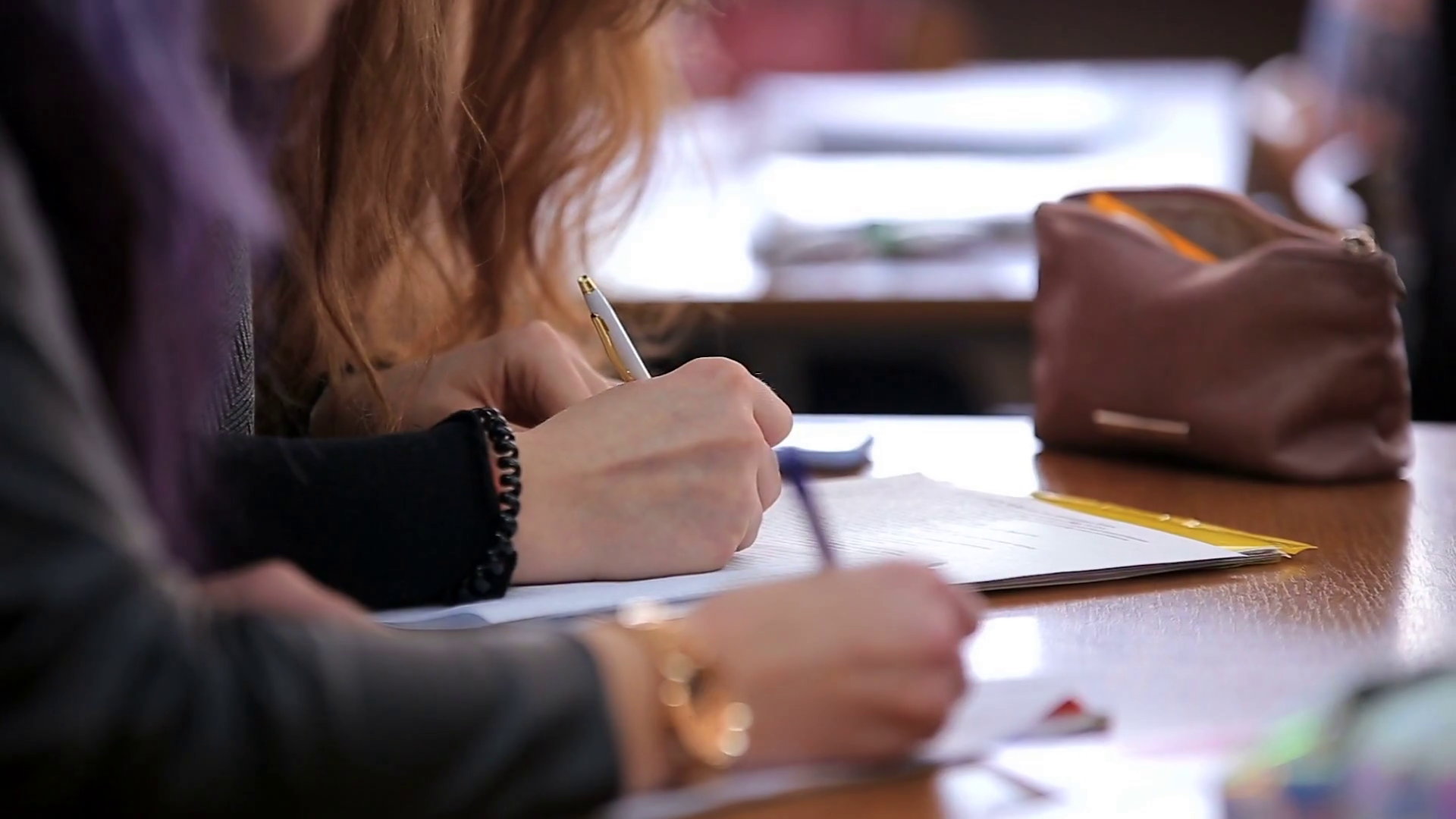 High School Teenage Students At Desk Stock Footage SBV-333558049 ...