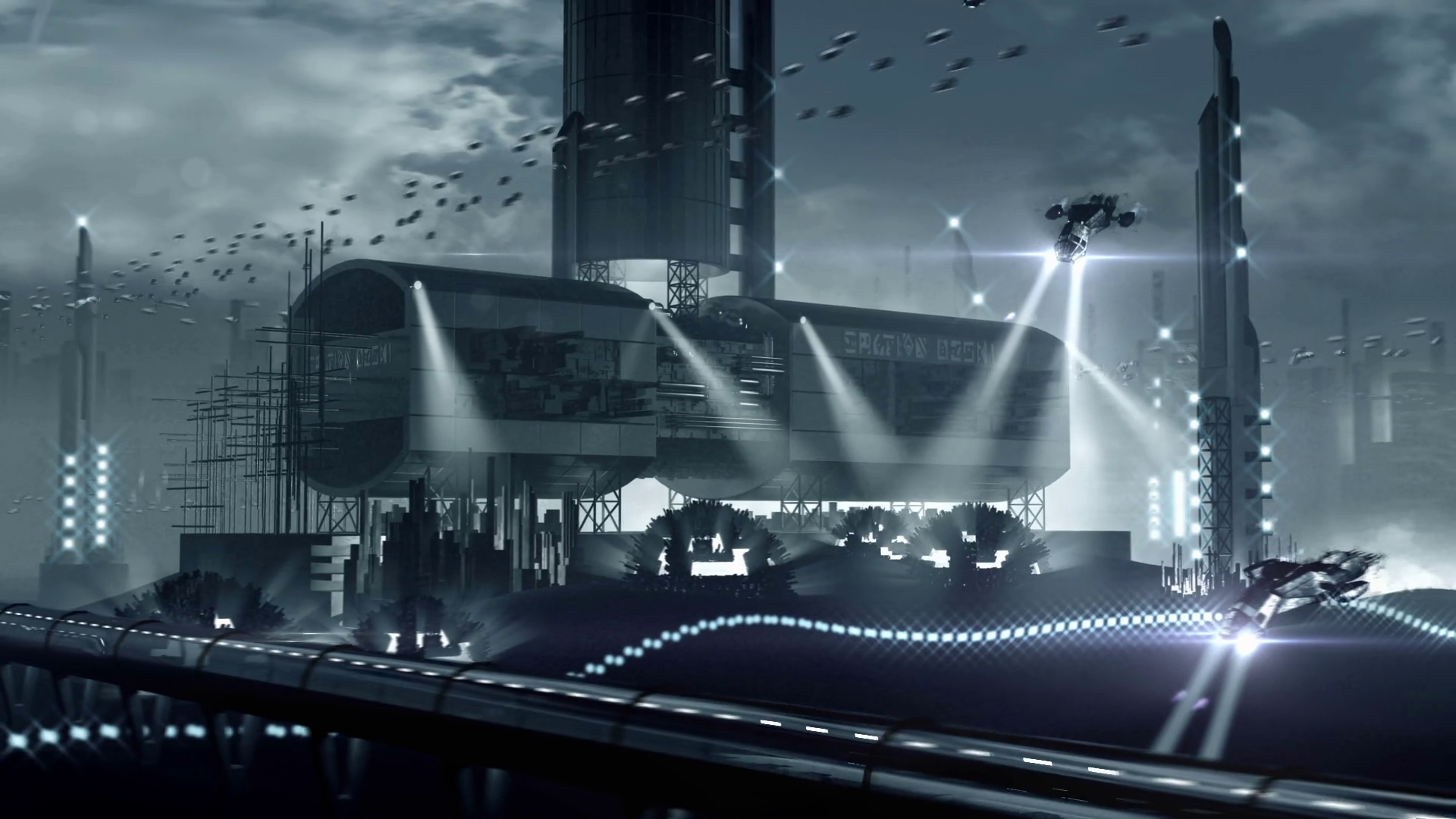 Alien Planet Moon Colony With Flying Stock Motion Graphics SBV ...