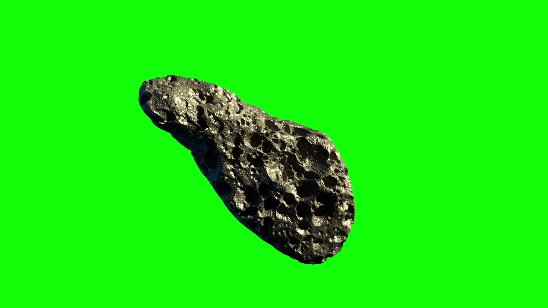 Asteroid twirling in a loop on green screen for space backgrounds ...