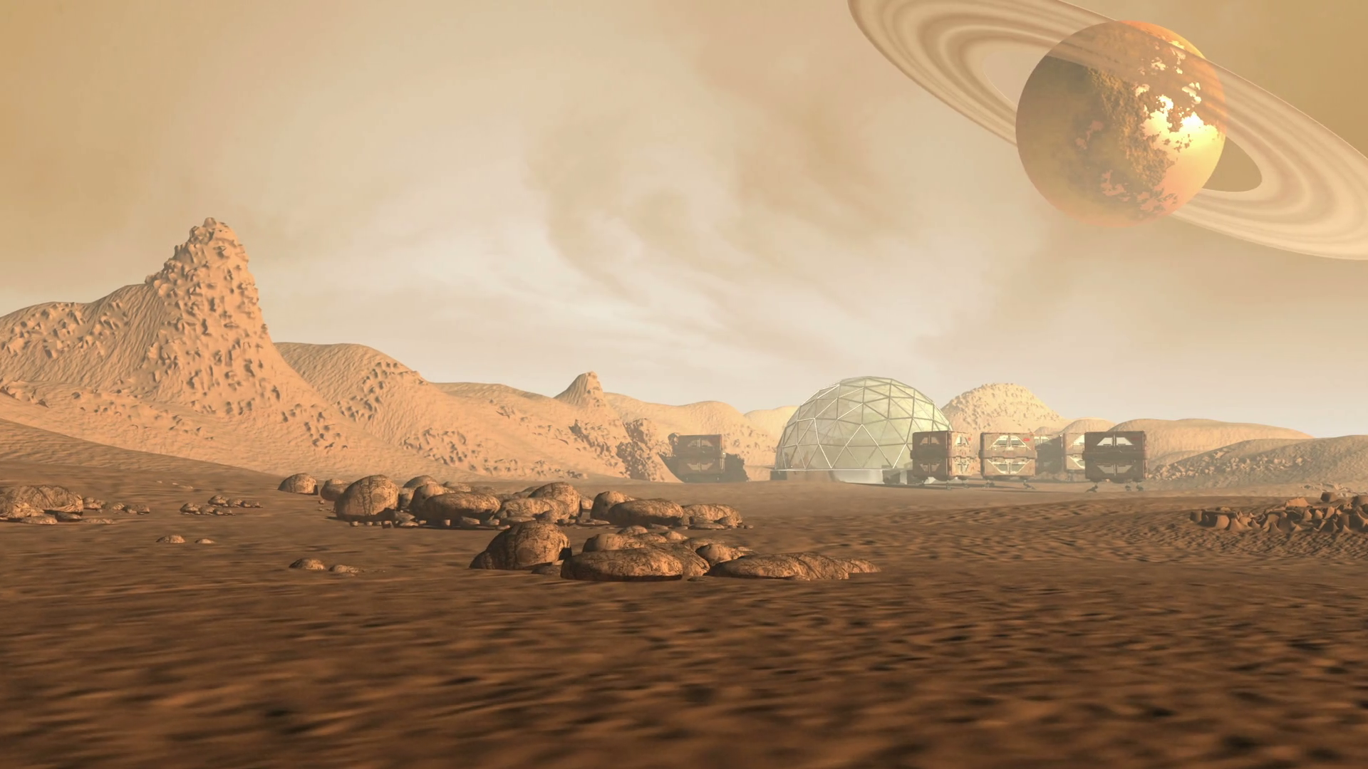 Colony On Mars Like Red Planet With Stock Motion Graphics SBV-304479177 ...