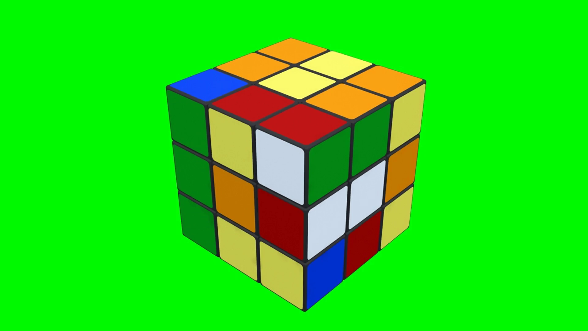 Rubik Cube Being Solved On Green Screen Stock Motion Graphics SBV ...
