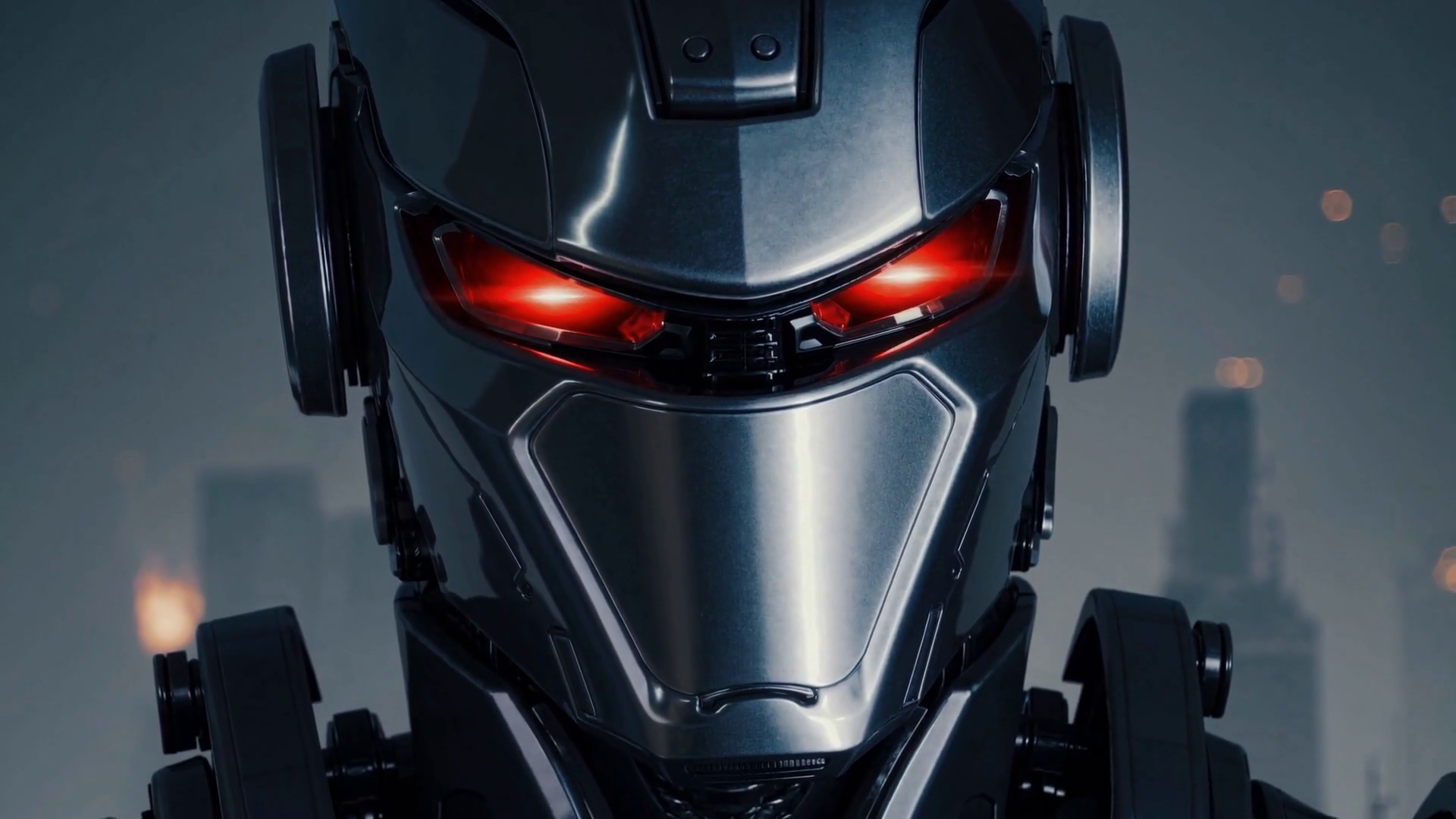 Military Robot Showing Menacing Glowing Red Stock Footage SBV-351811955 - Storyblocks