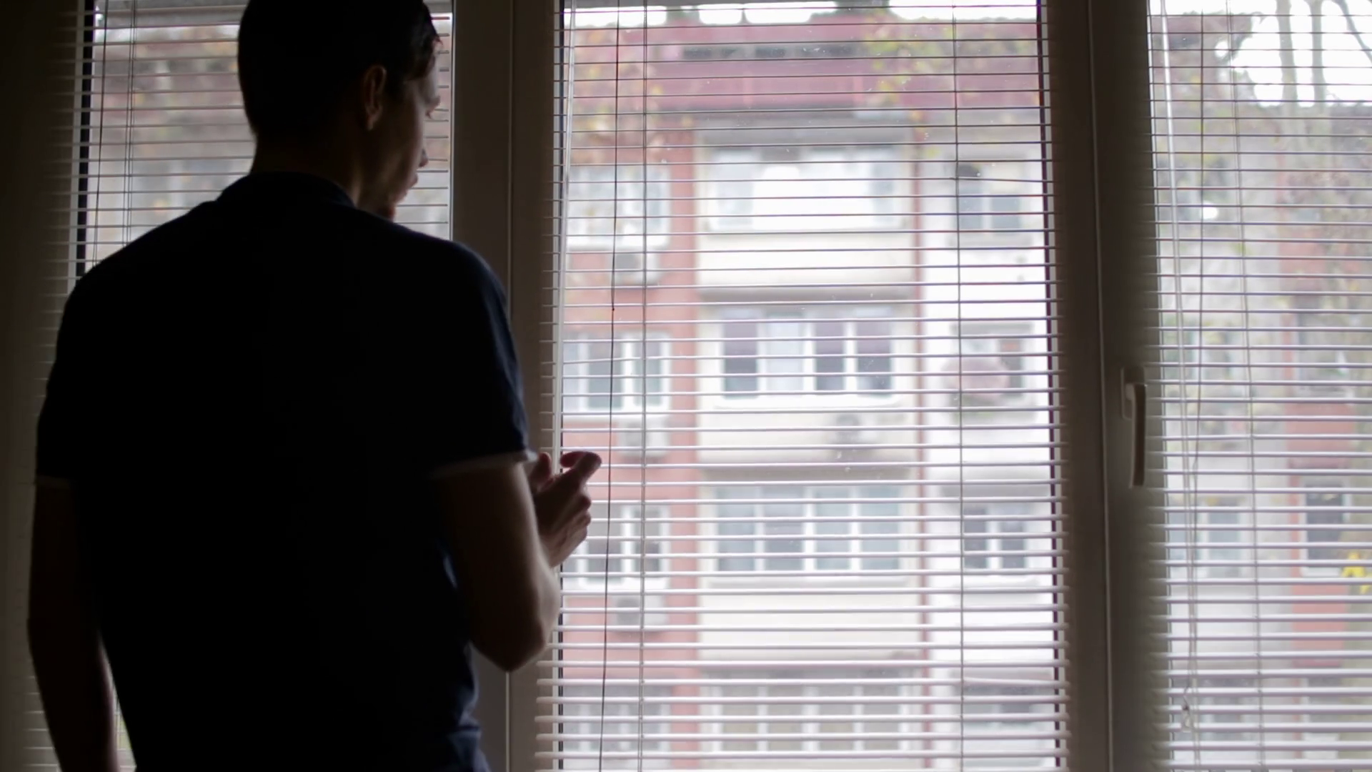 Man Closing Blinds Curtains On Window Solar Stock Footage SBV-348722473 ...