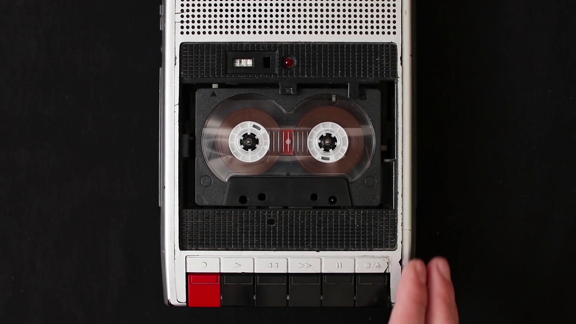 Audio Cassette Tape Rolling In Vintage Player Stock Footage SBV ...