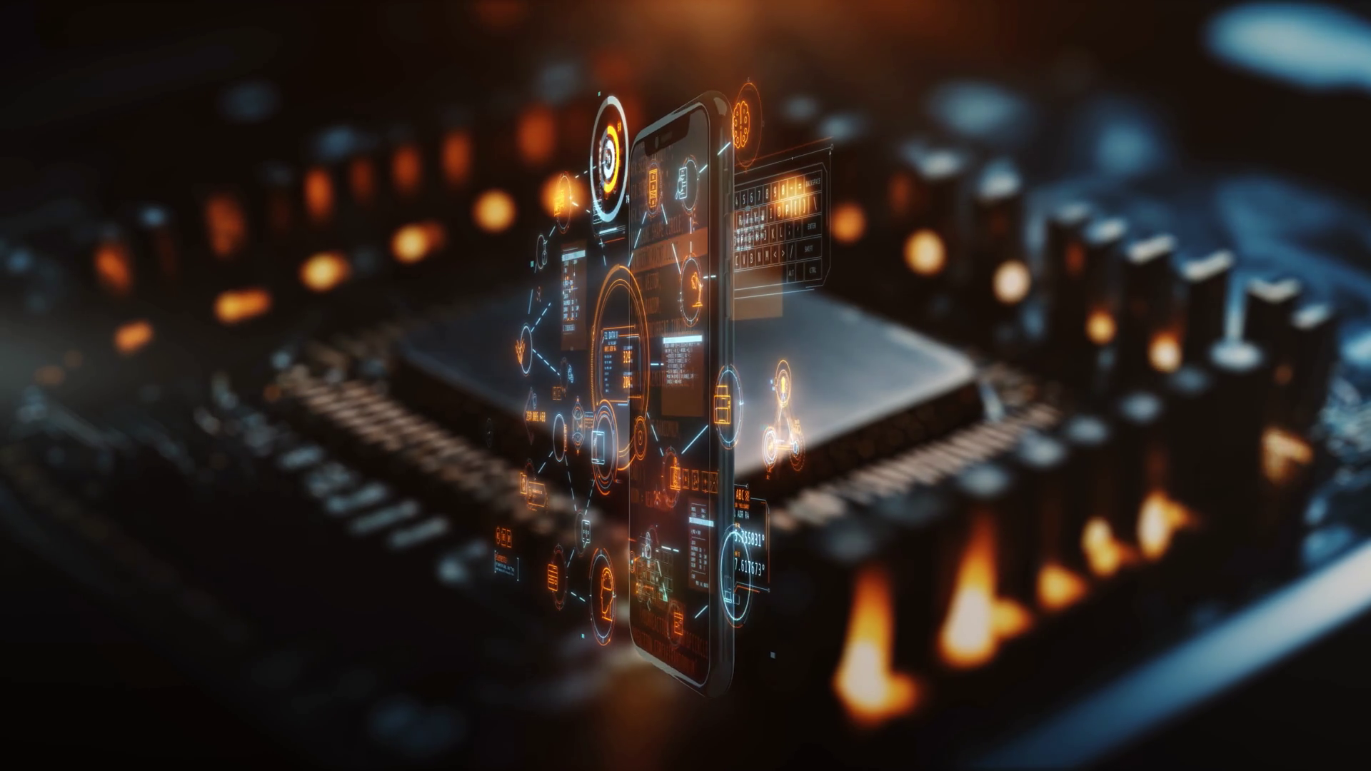 Smartphone Showing Futuristic Hud Interface Stock Footage SBV-352061941 ...