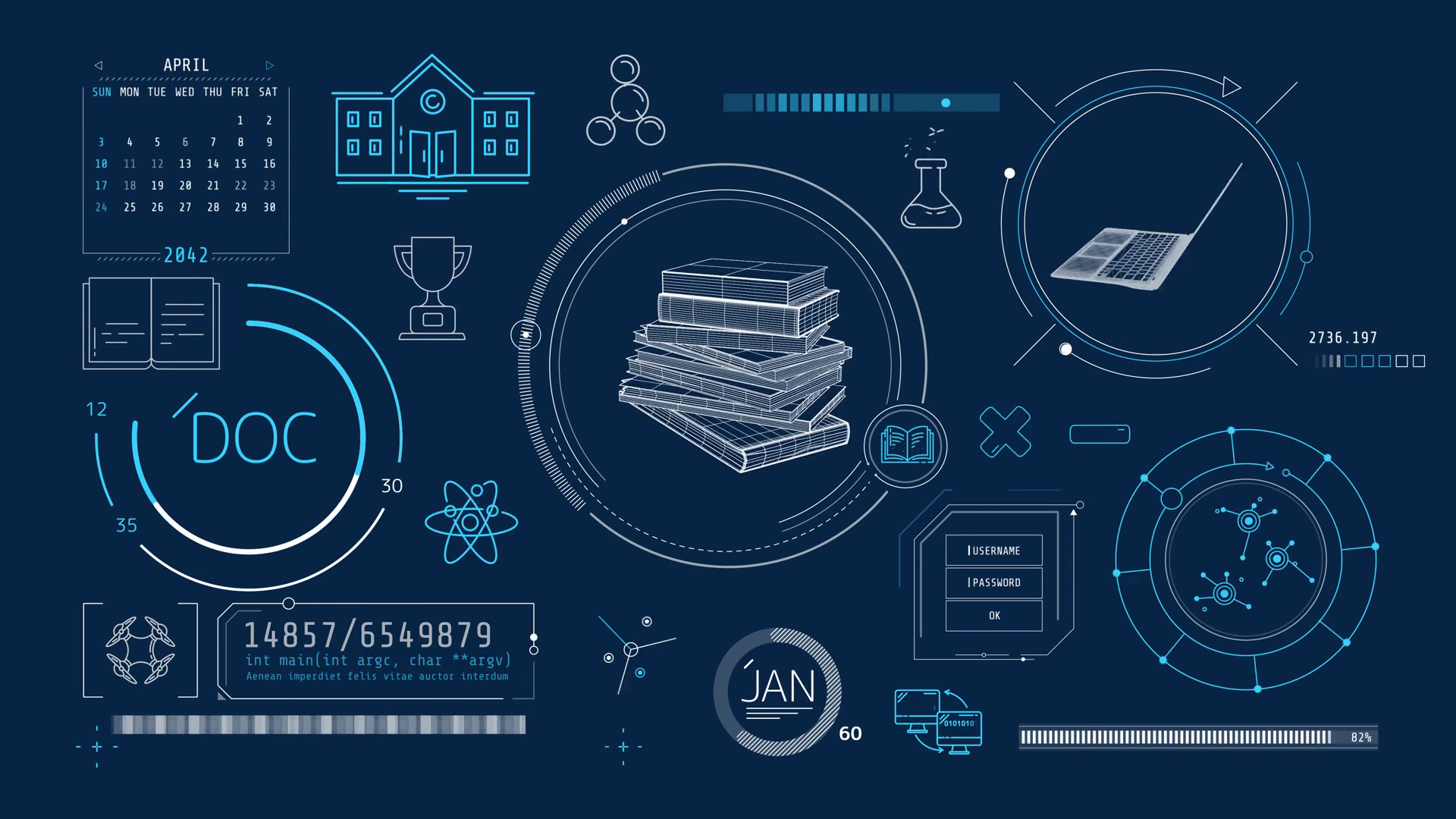 Animated Infographics On Theme Of Learning Stock Footage SBV-347725635 ...