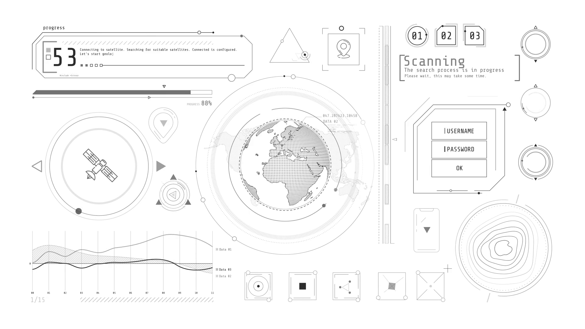 Monochrome Infographics On Theme Of Stock Footage SBV-347762822 ...