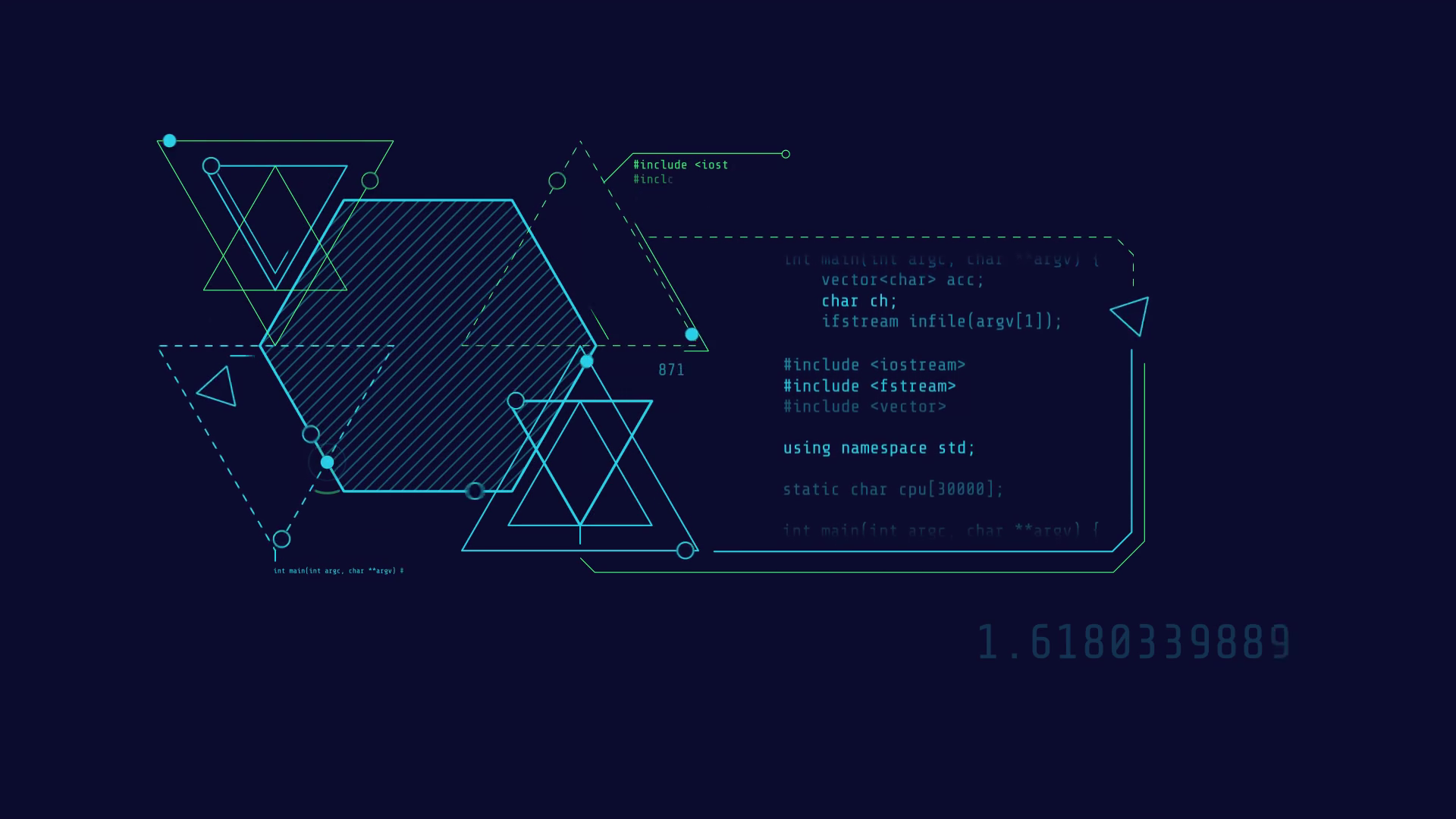 Looped Animation Of Abstract Code Geometric Stock Footage SBV-347485008 ...