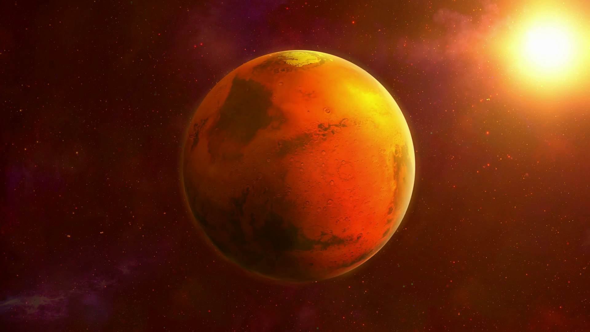 Red Planet Mars Rotating In Space Loop Stock Motion Graphics SBV ...