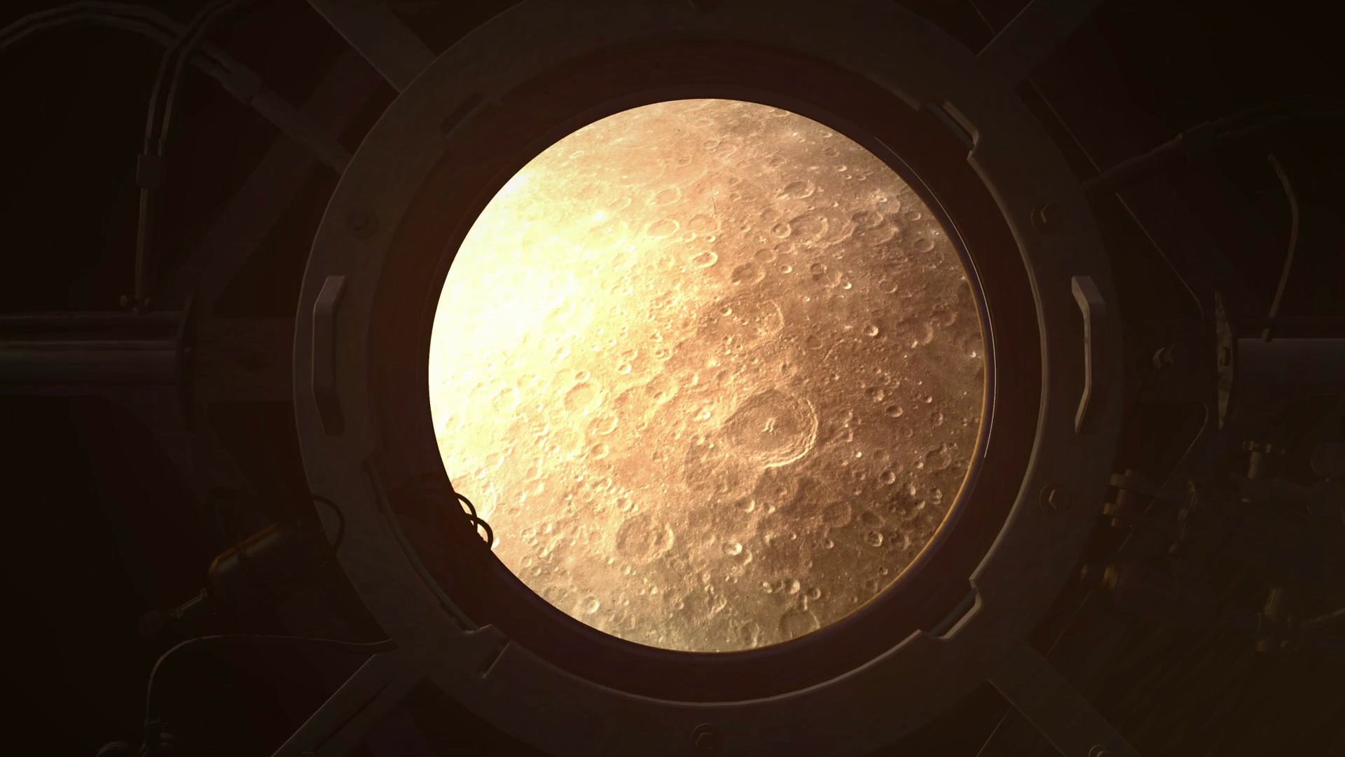 The Surface Of Moon Lit Sun Is Visible From Stock Motion Graphics SBV ...