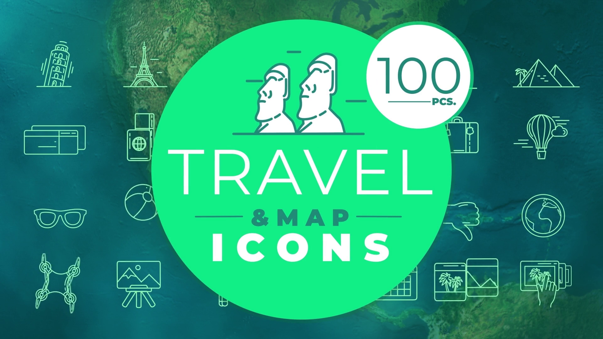 Travel Map Icons Template SBV-338907198 - Storyblocks